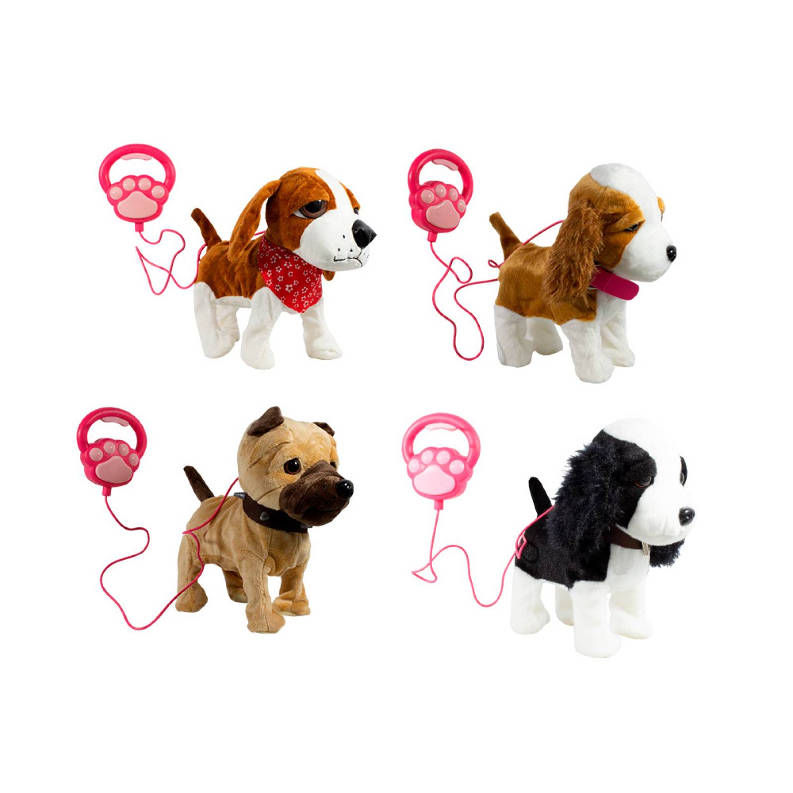 Perro De Peluche Con Sonido Electrónico Camina Con Correa