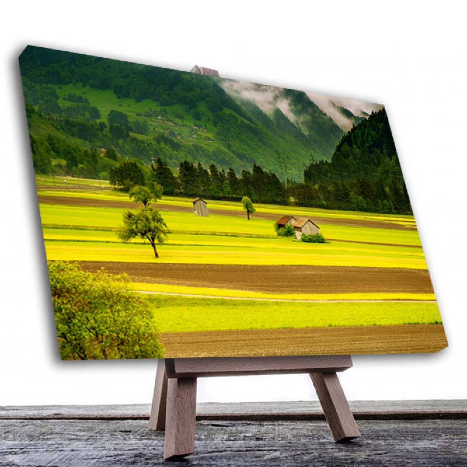 Cuadro Decorativo Canvas Cabañas en la Pradera. 120 X 60 cm.