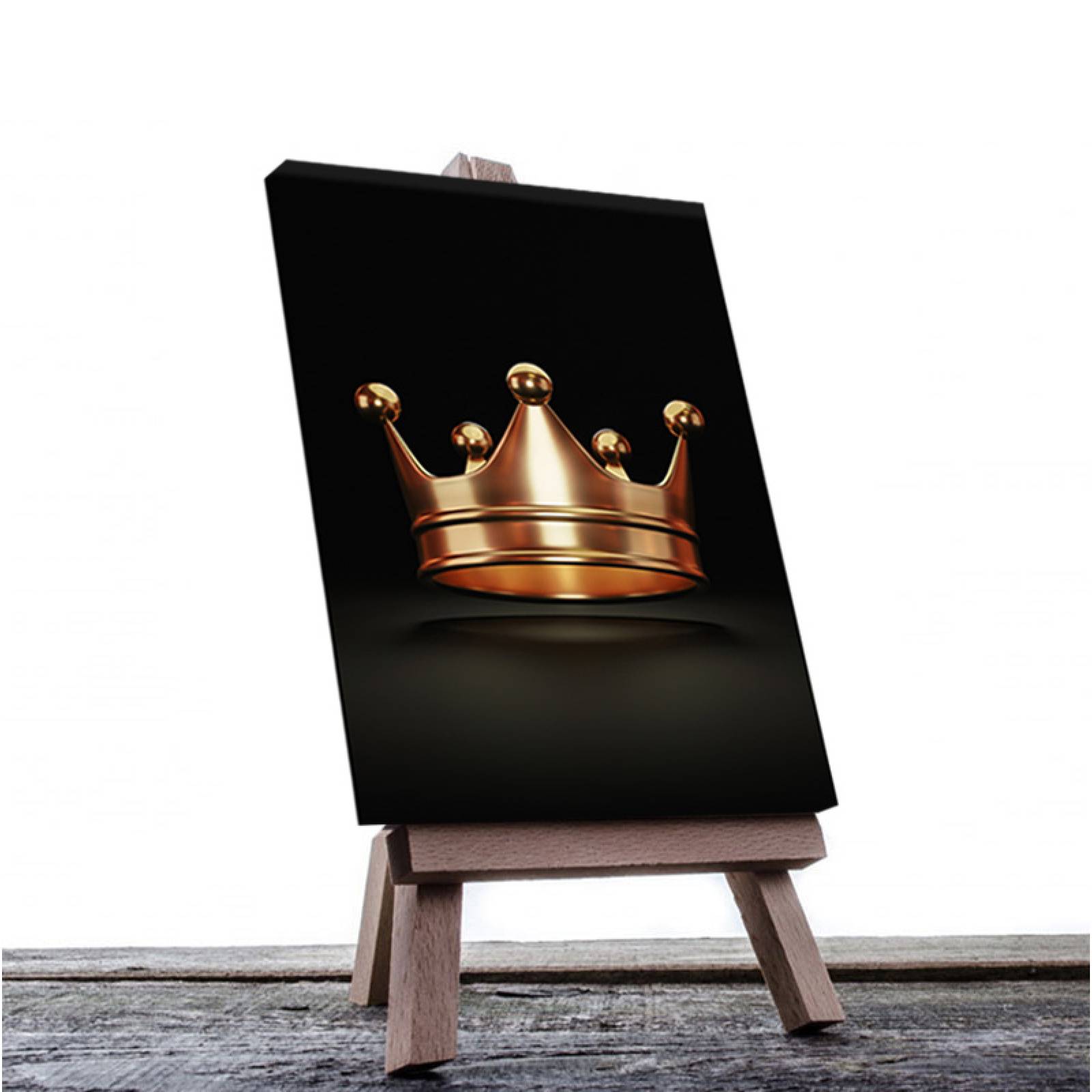 Cuadro Decorativo Corona Dorado de 80 X 120 cm.