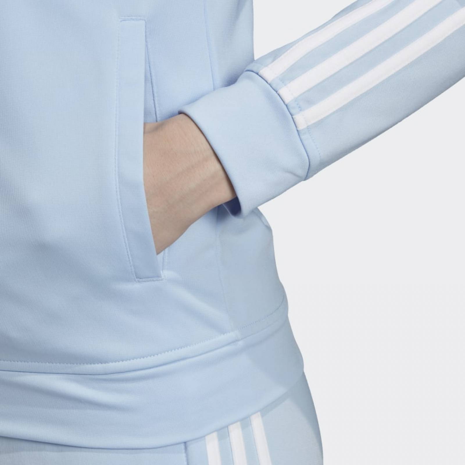 Conjunto Adidas Mujer Azul Comodo Tres Lineas