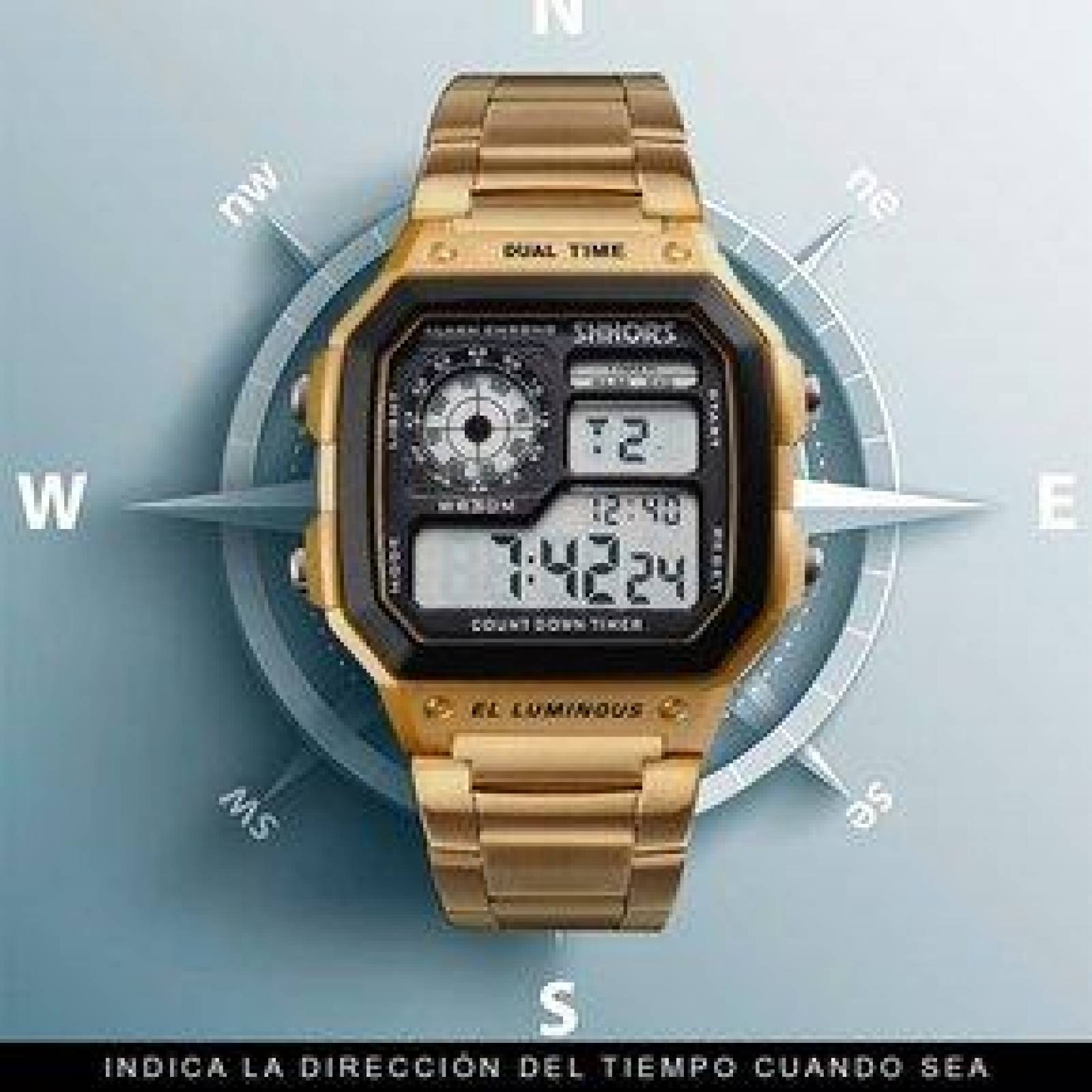 Reloj SHHORS Unisex Deportivo con Fechador Alarma Luz LED