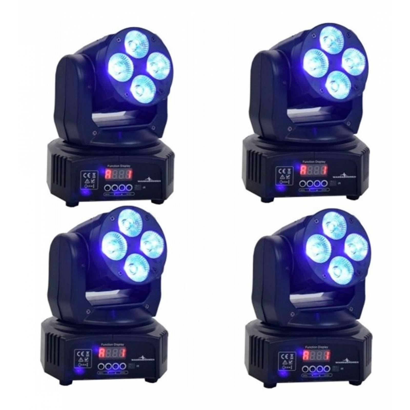4 Cabeza Movil Led Wash Rgbwauv Disco Robotica Dmx Luces