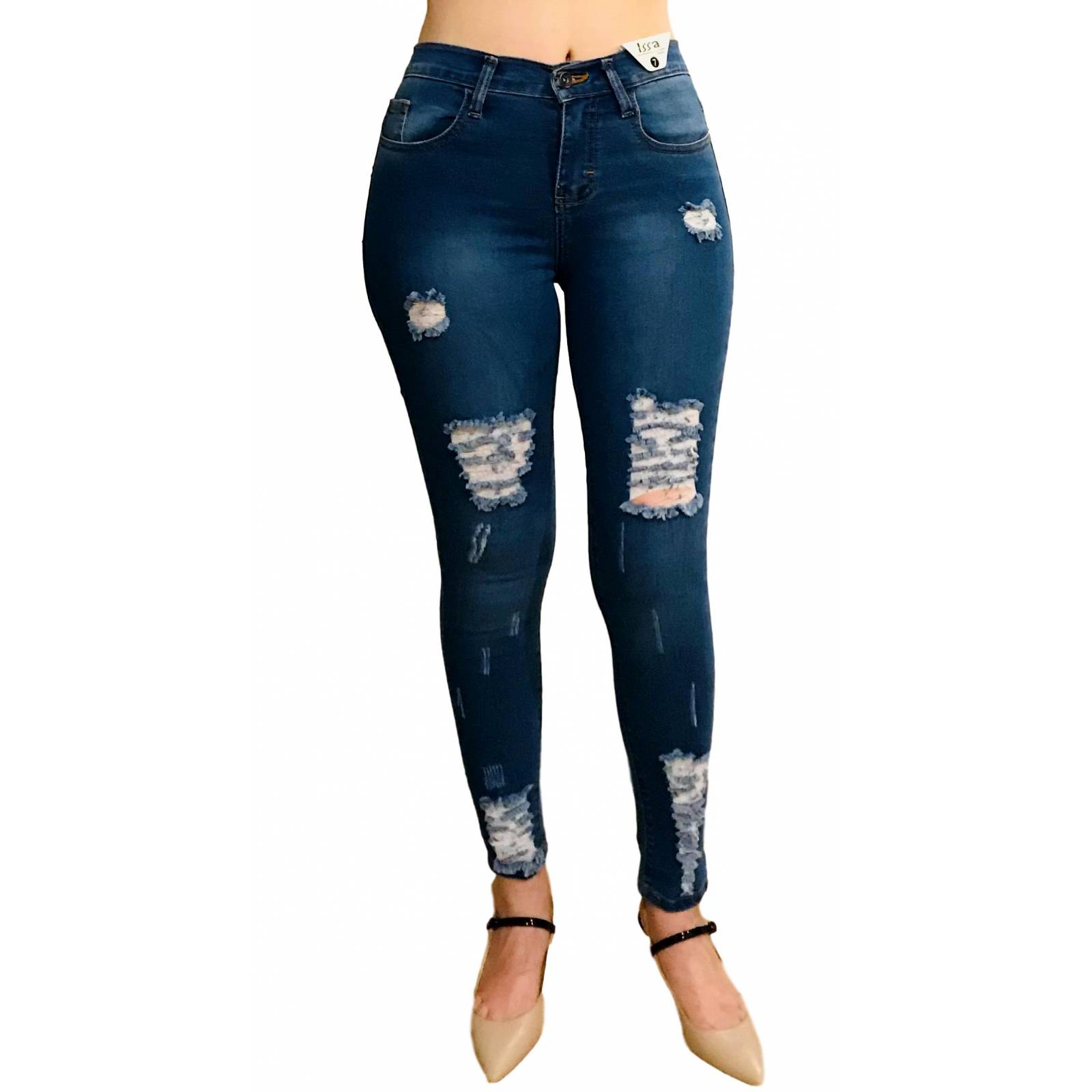 Jeans skinny para mujer pantalon de mezclilla rasgados rotos Britney Issa