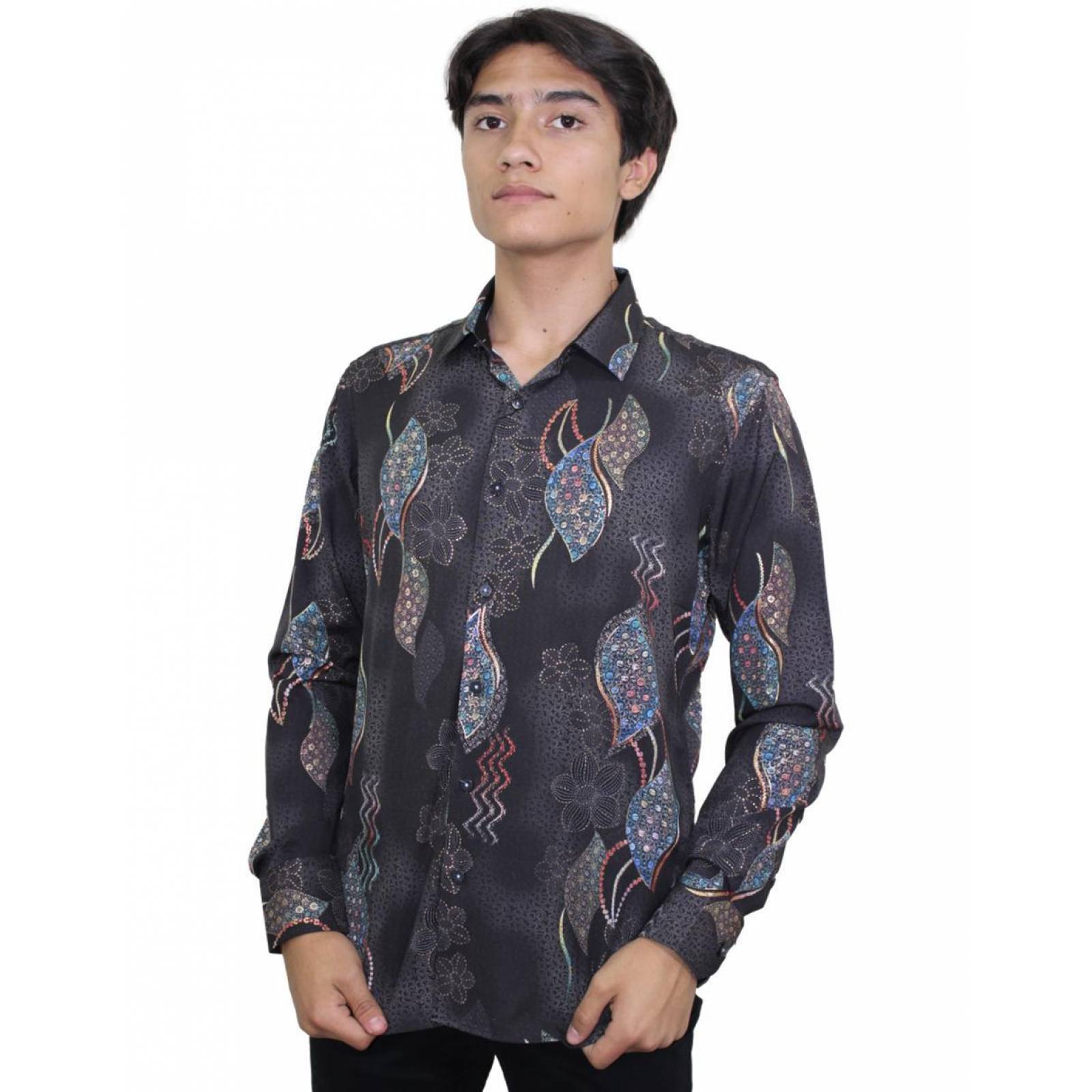 Camisas Para Hombre Marca Benziny LS5058-BLACK