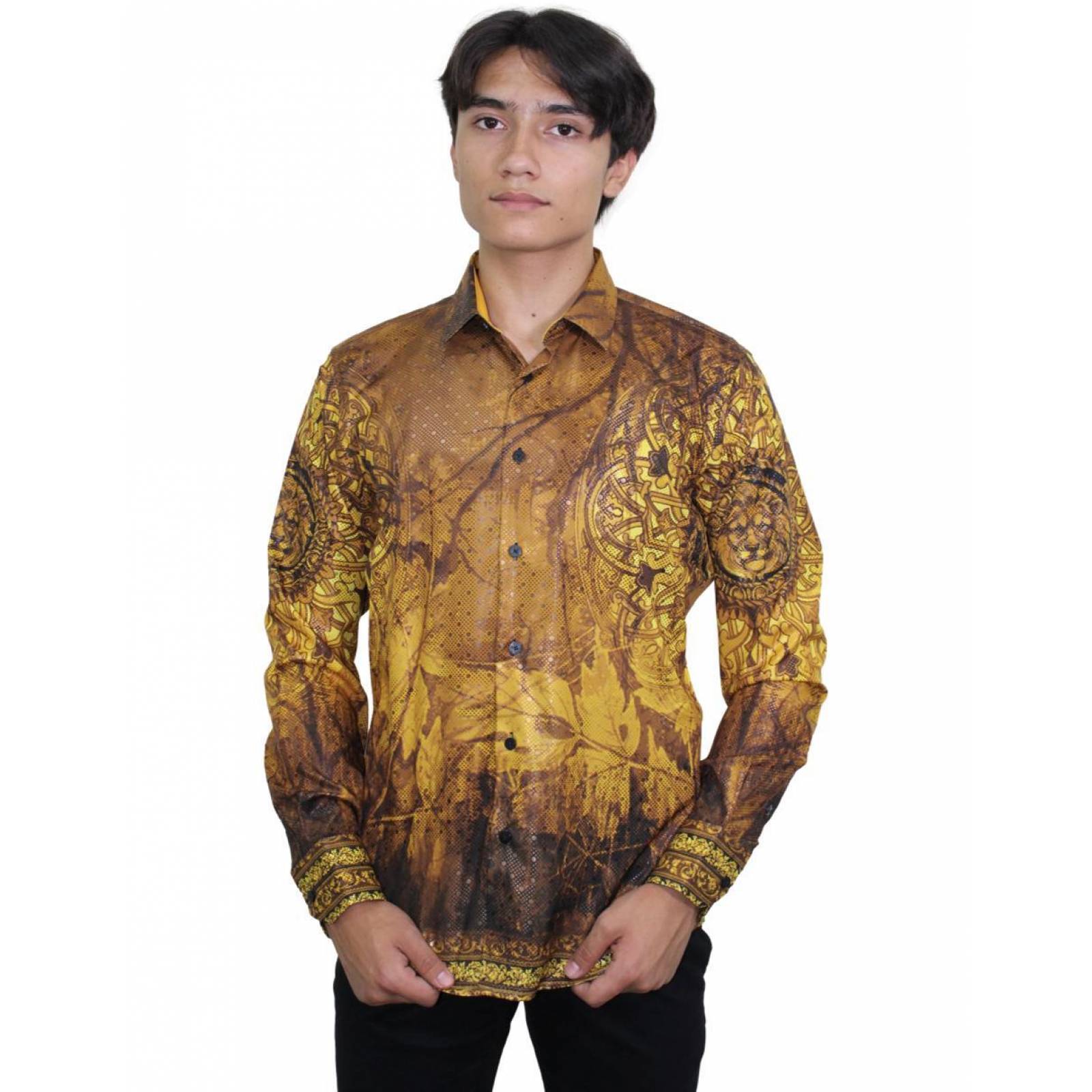 Camisas Para Hombre Marca Benziny LS5065-GOLD