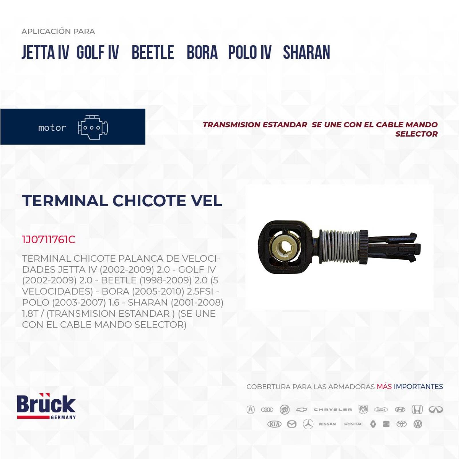 Terminal Chicote Palanca De Velocidades 1J0711761C Bruck-Germany