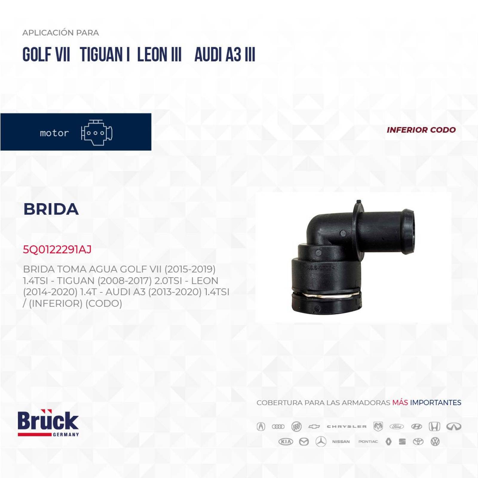 Brida Toma Agua 5Q0122291AJ Bruck-Germany