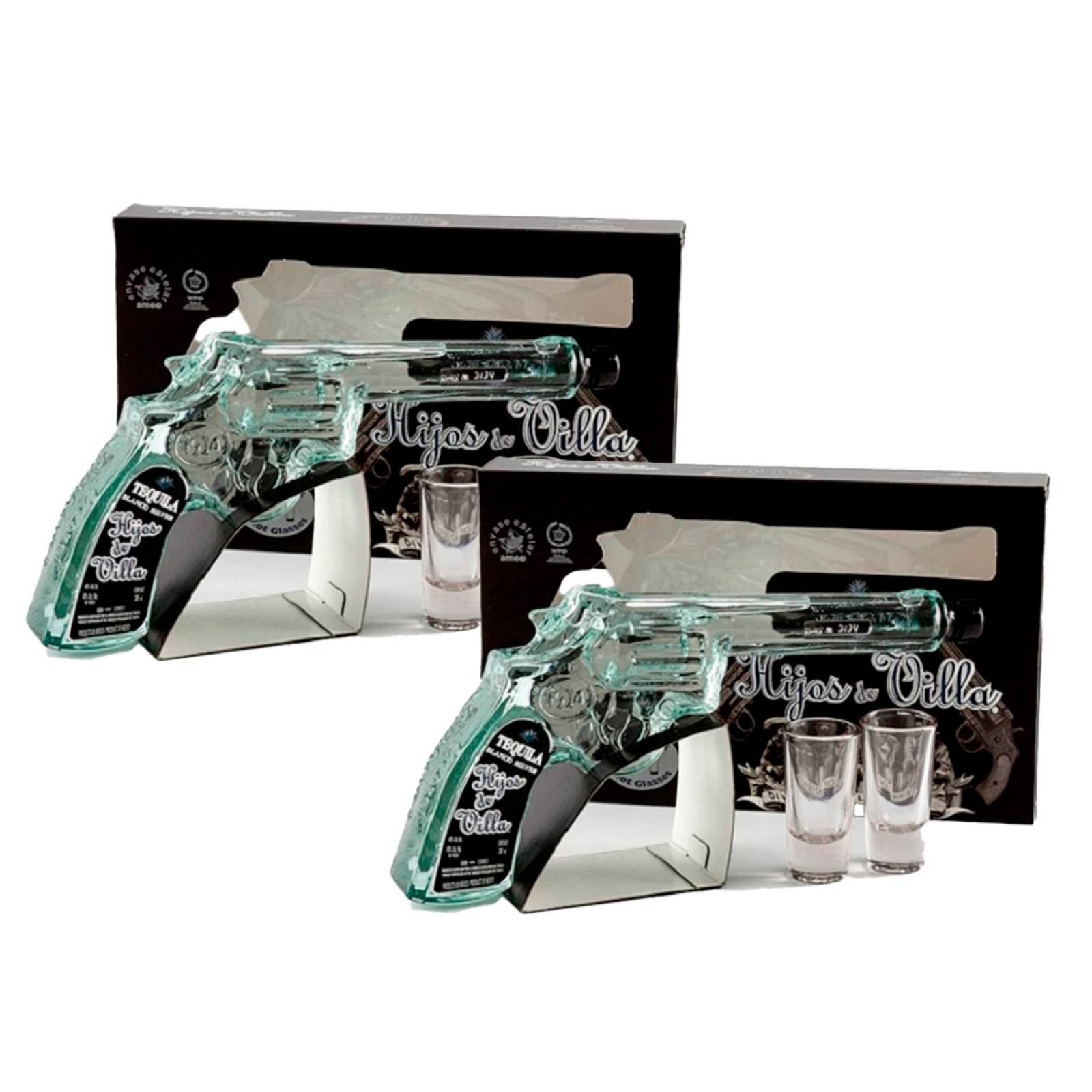 Duo Pack Tequila Hijos De Villa Blanco Edición Revolver 200ml