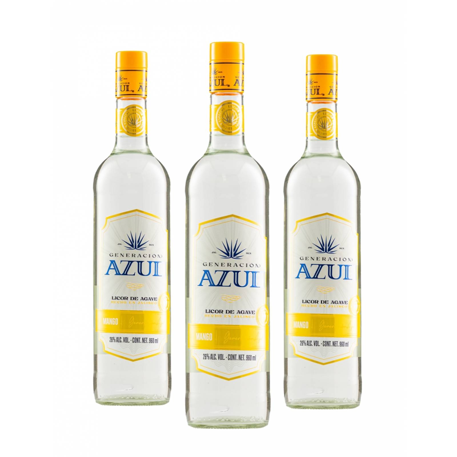 Tripack Licor de Agave Generación Azul Mango 960 Ml