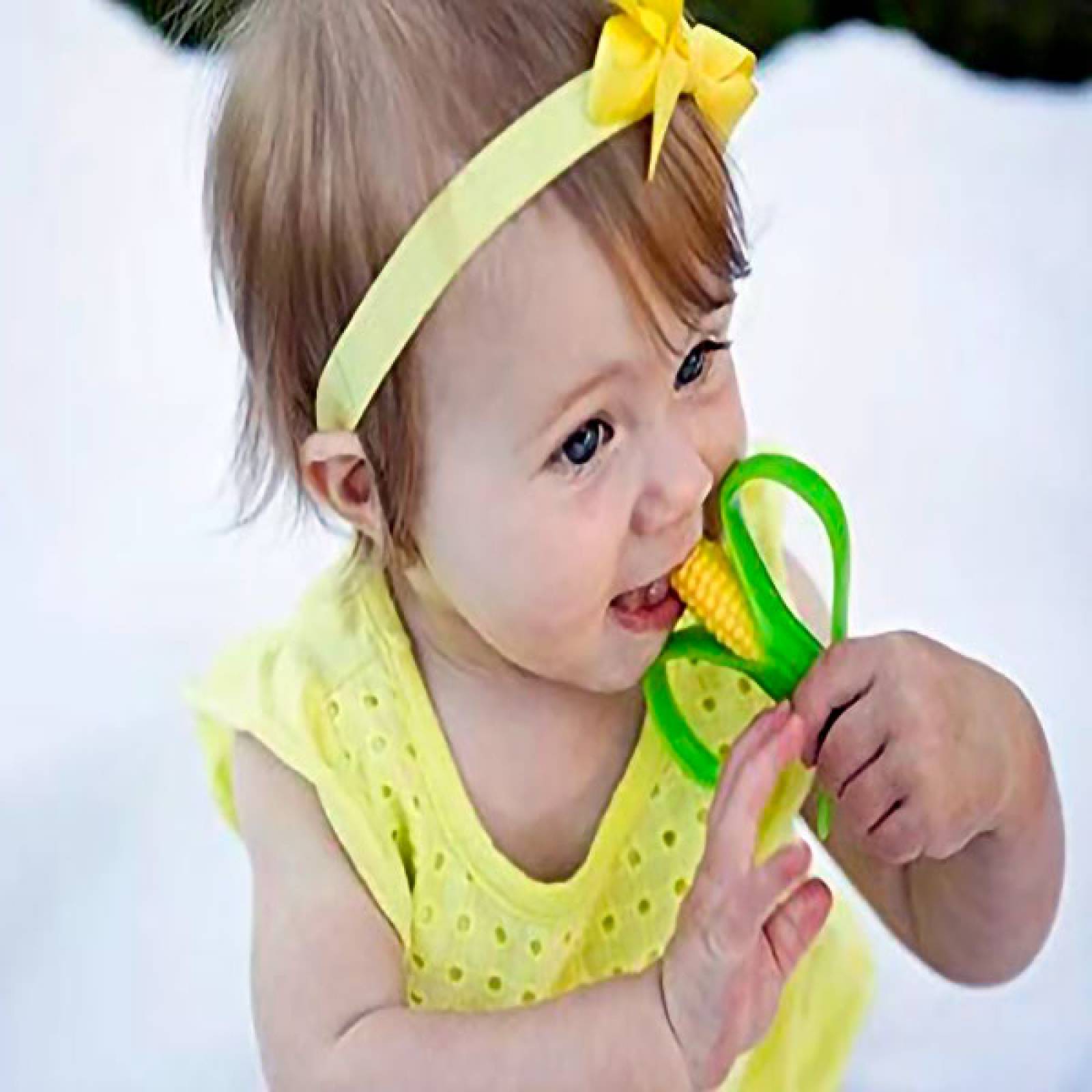 MADIOLA Bebé Mordedera forma de Mazorca de Maíz, con Estuche. Cepillo ...