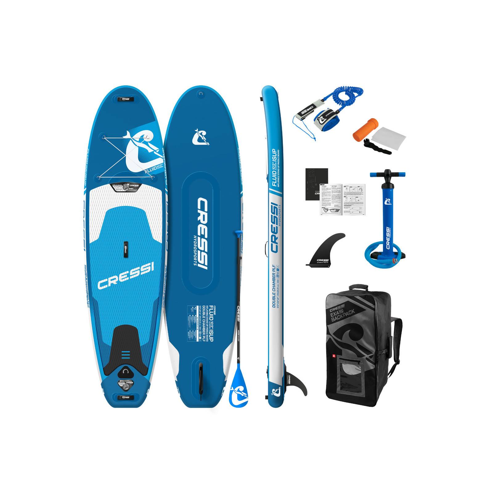 Tabla Paddle Board CRESSI Mod. Fluid ISUP 10'2" Inflable Color Blanco ...