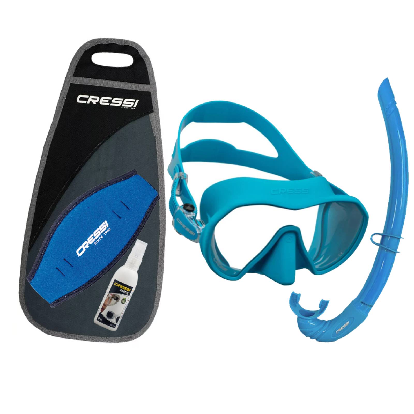 Combo CRESSI Máscara ZS1 Tubo Corsica Protector Para Strap Spray ...