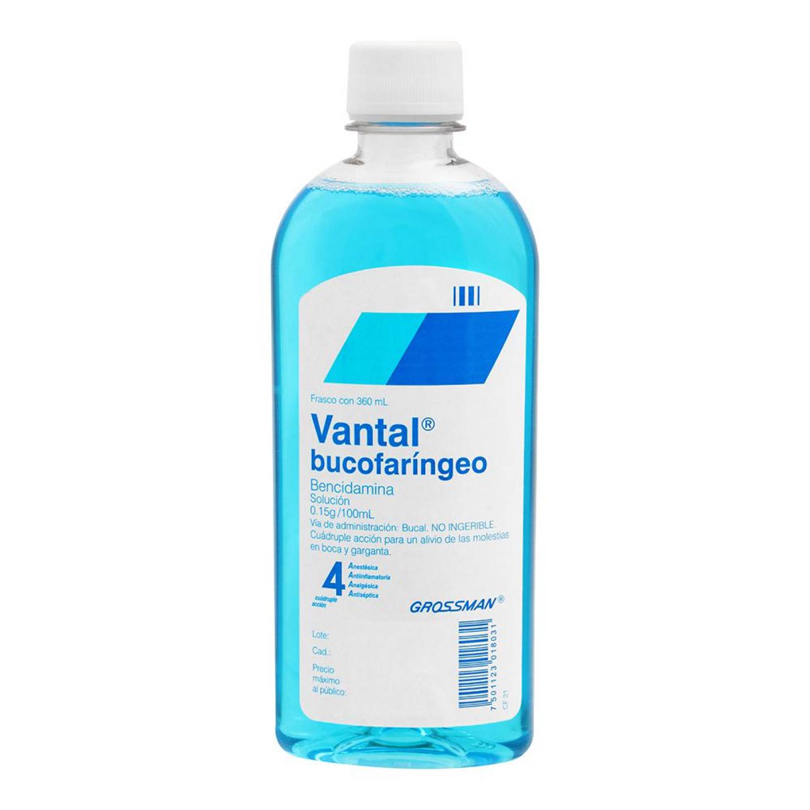 Vantal Bucofaringeo Descongestionates Faringeos 360 Ml