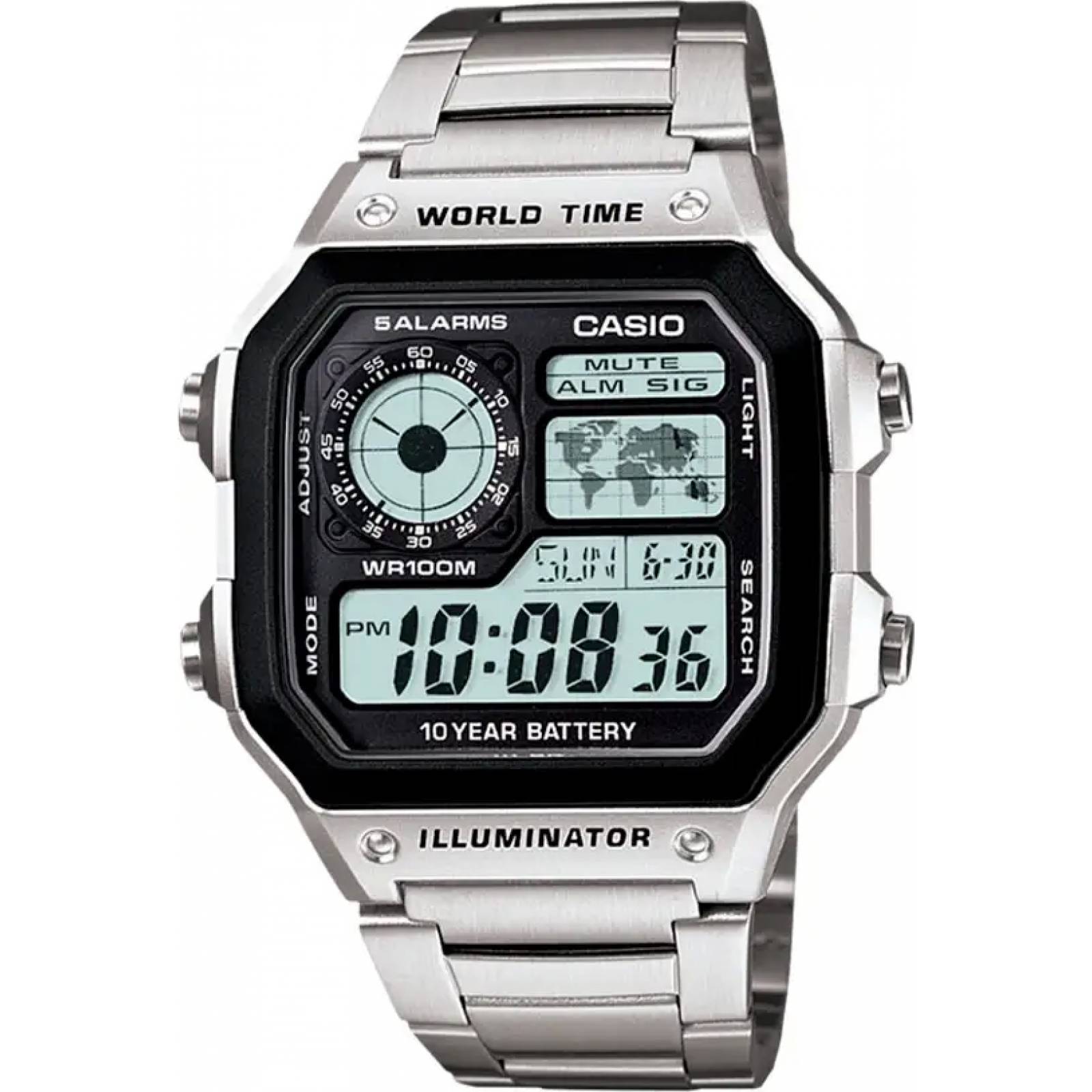 Pulso digital reloj caballero plata Casio modelo AVCF