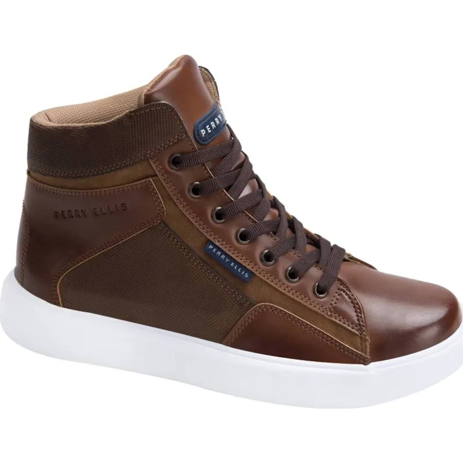 Bota tenis casual urbano caballero camel Perry Ellis modelo 6687