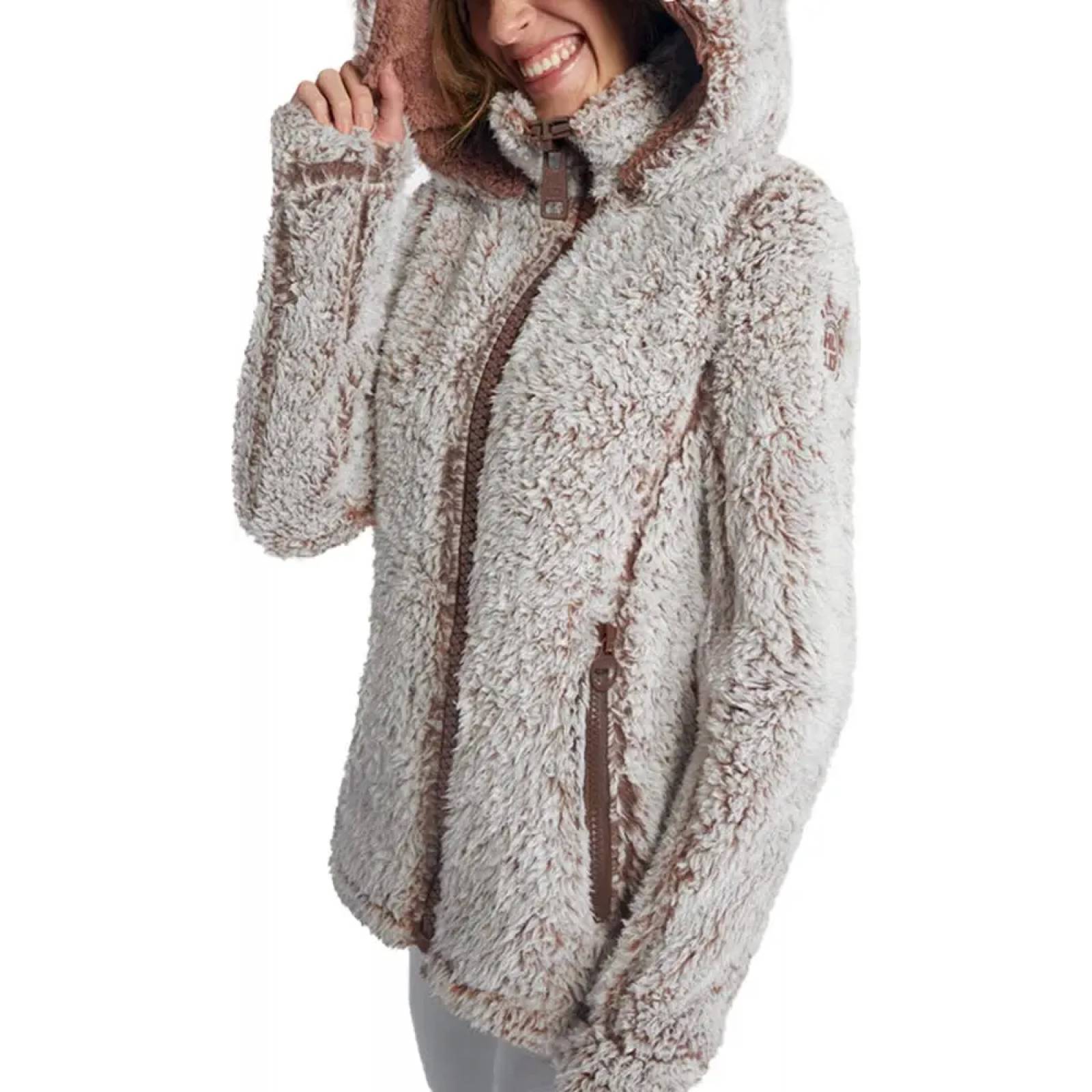 Chamarra abrigadora dama beige Holly Land modelo OSOT