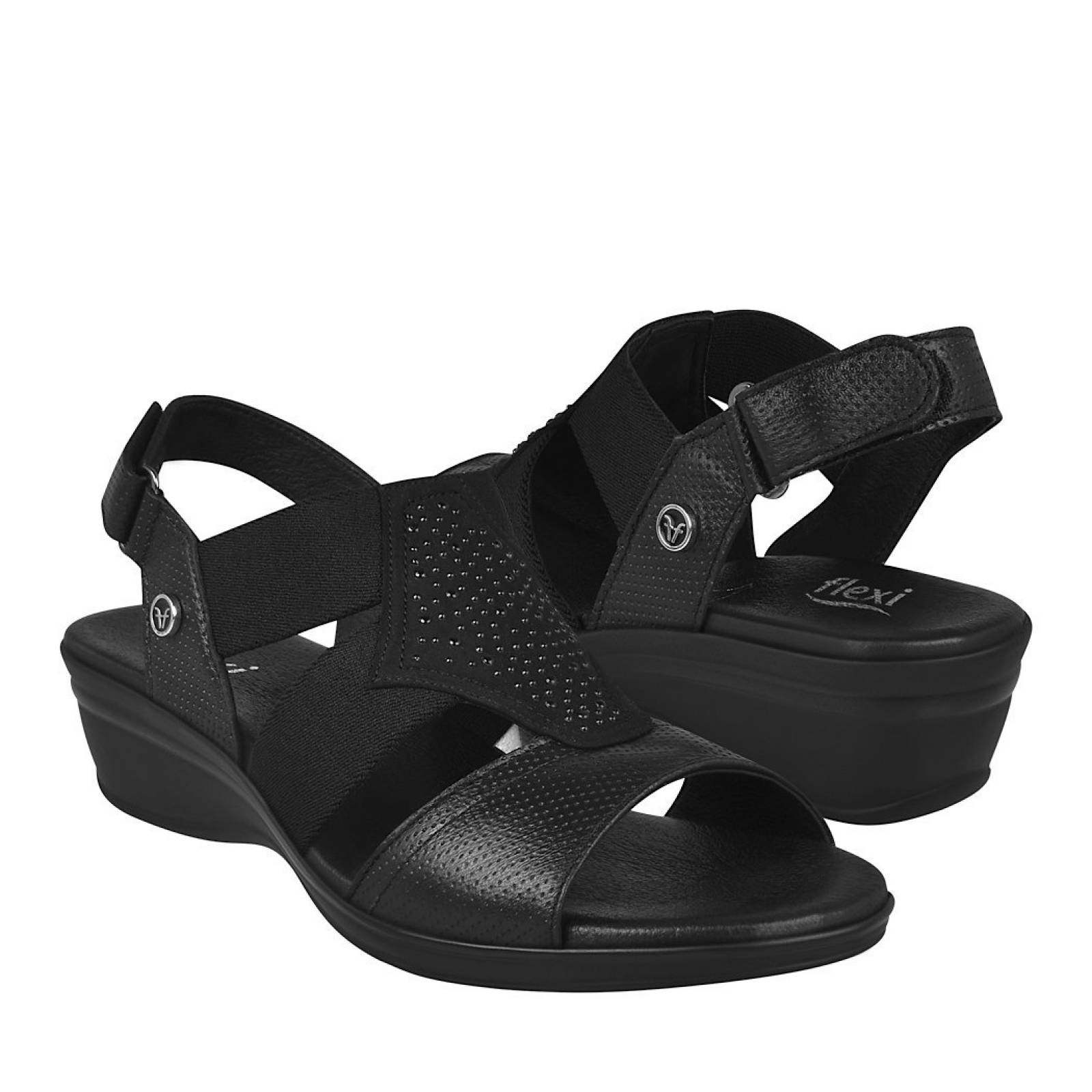 SANDALIAS CASUALES PARA DAMA FLEXI 100007 NEGRO