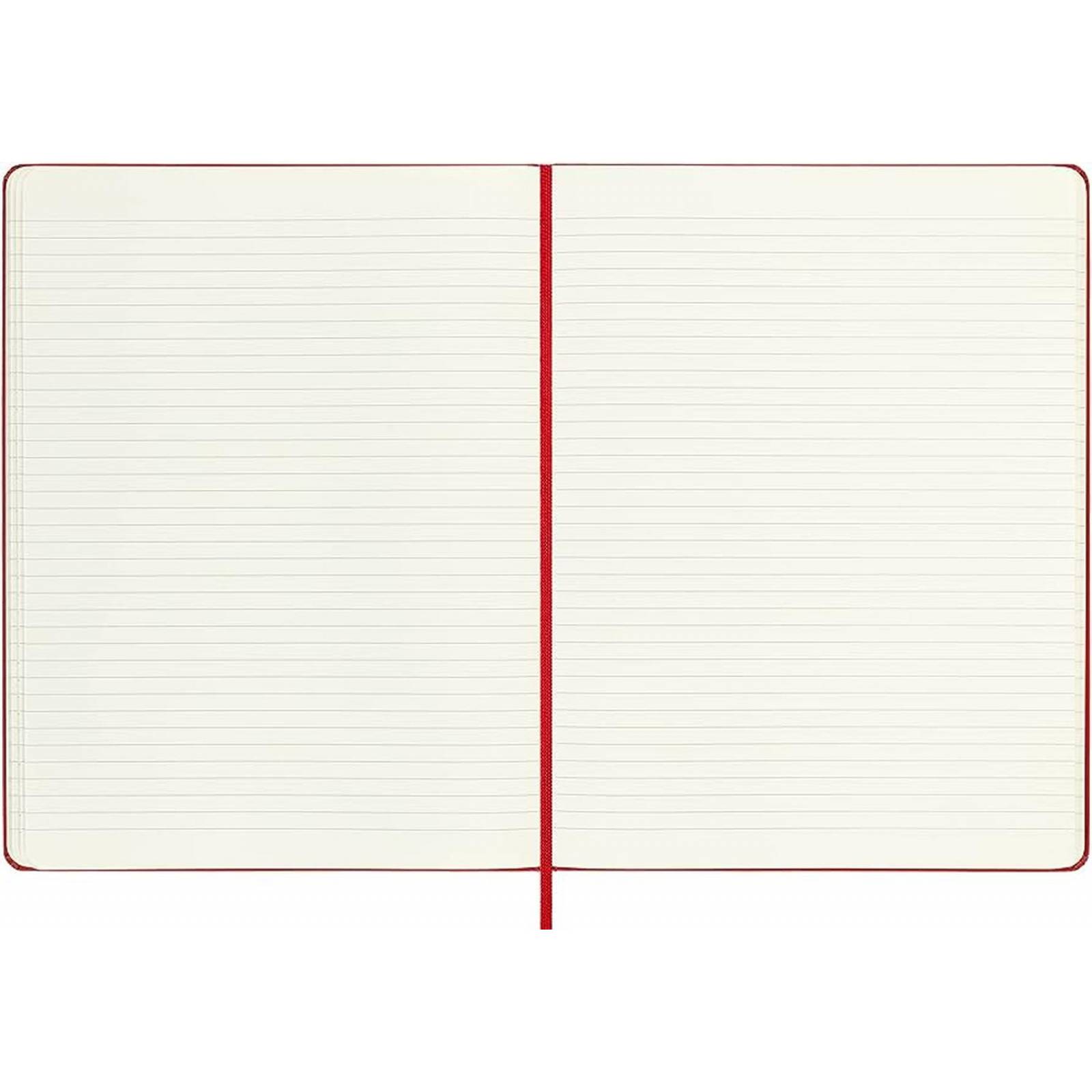 Libreta Clásica Moleskine Extra Grande Roja Hoja Rayada Pasta Dura