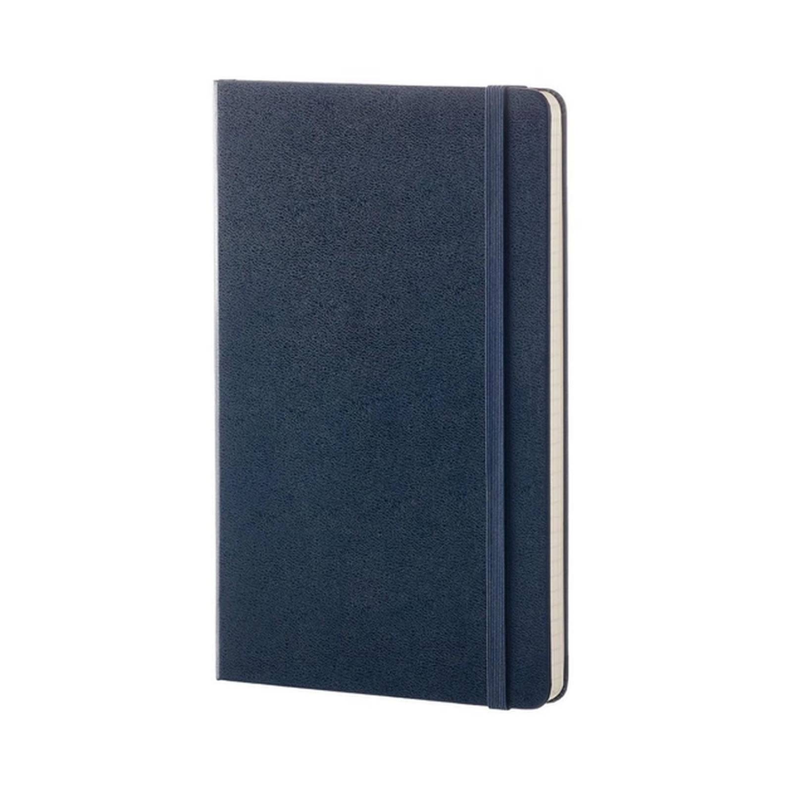 Libreta Clásica Moleskine Grande Azul Hoja Blanca Pasta Dura