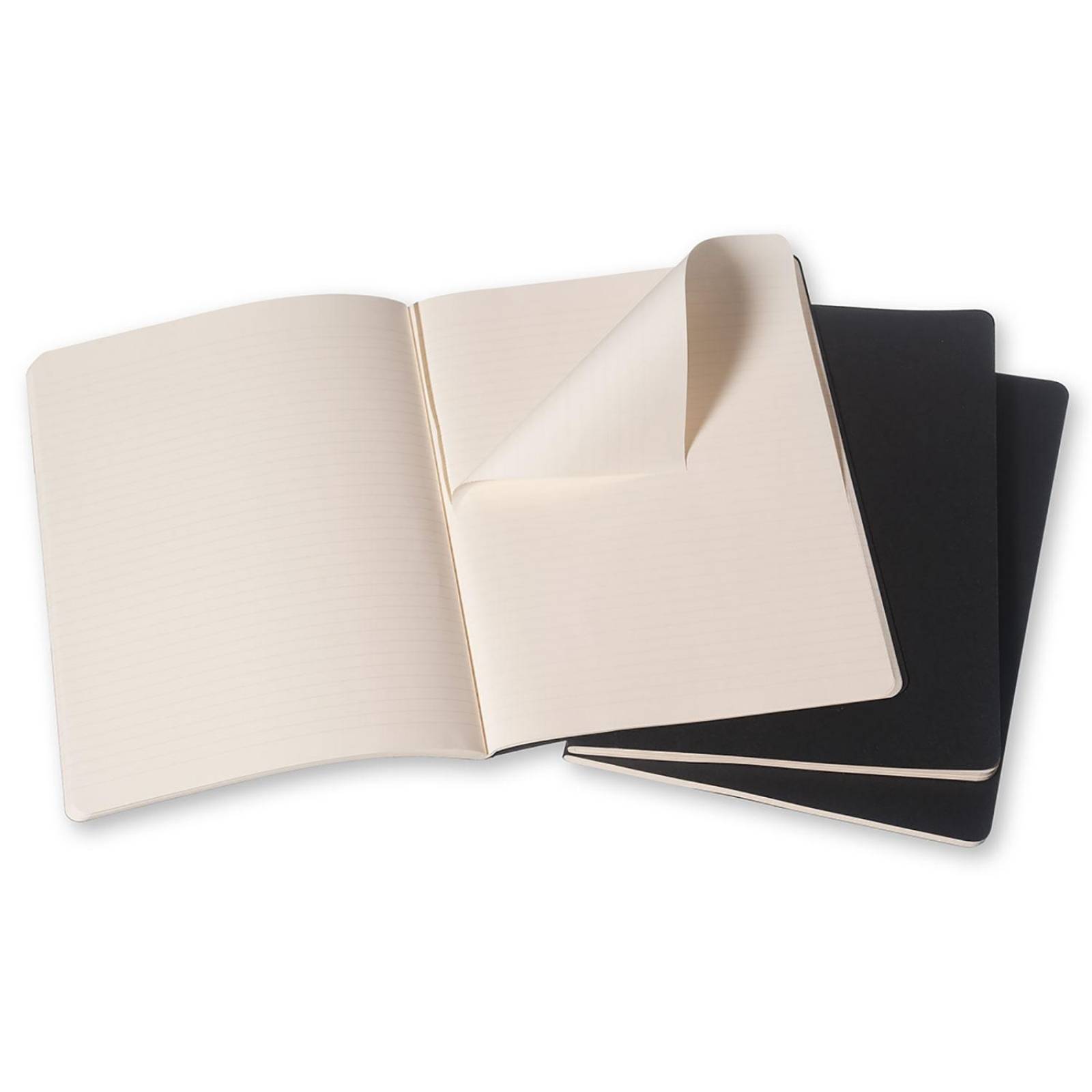 Set 3 Libretas Moleskine Extra Grande Cahier Hoja Rayada Pasta Blanda
