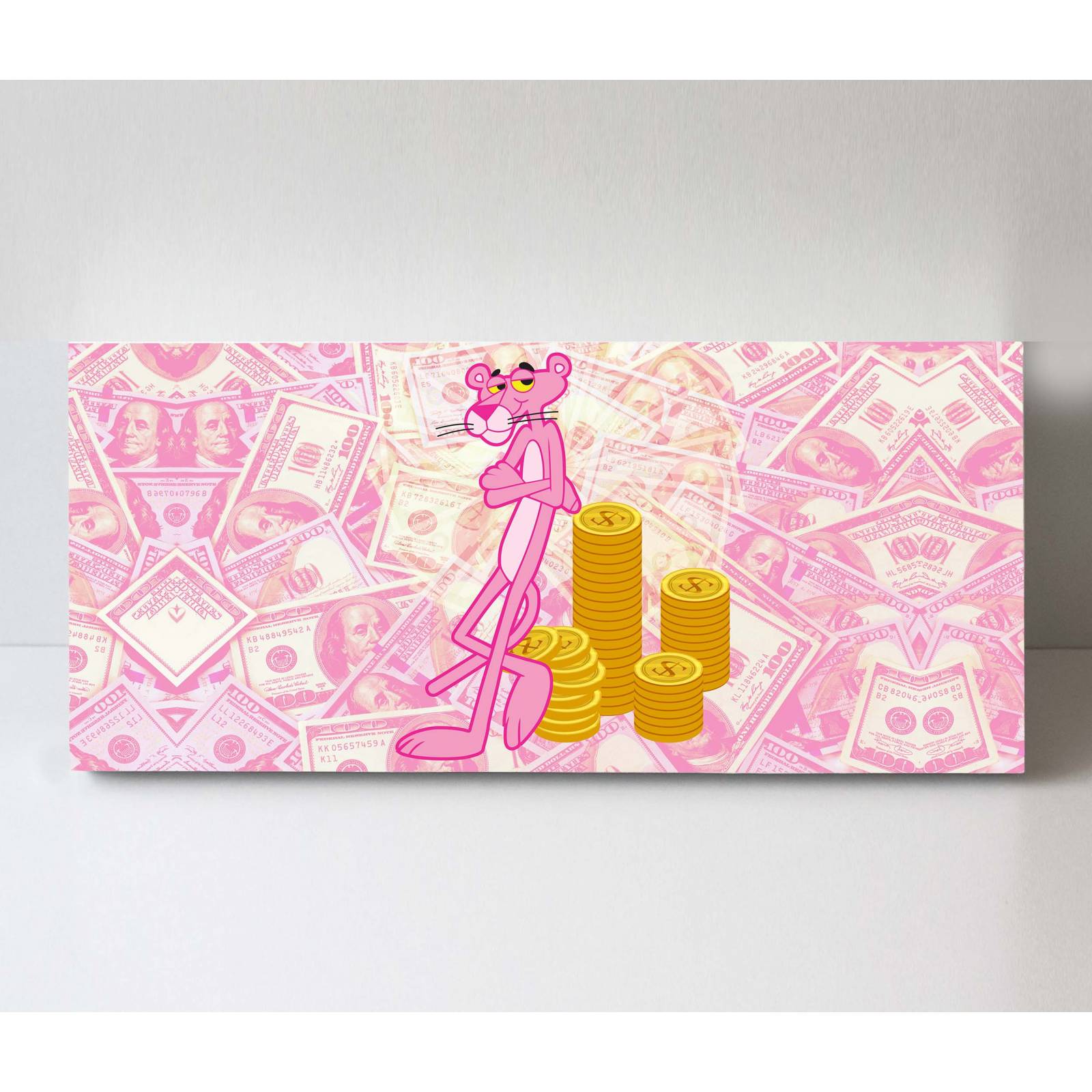 Cuadro Decorativo Canvas Pantera Rosa 150x50