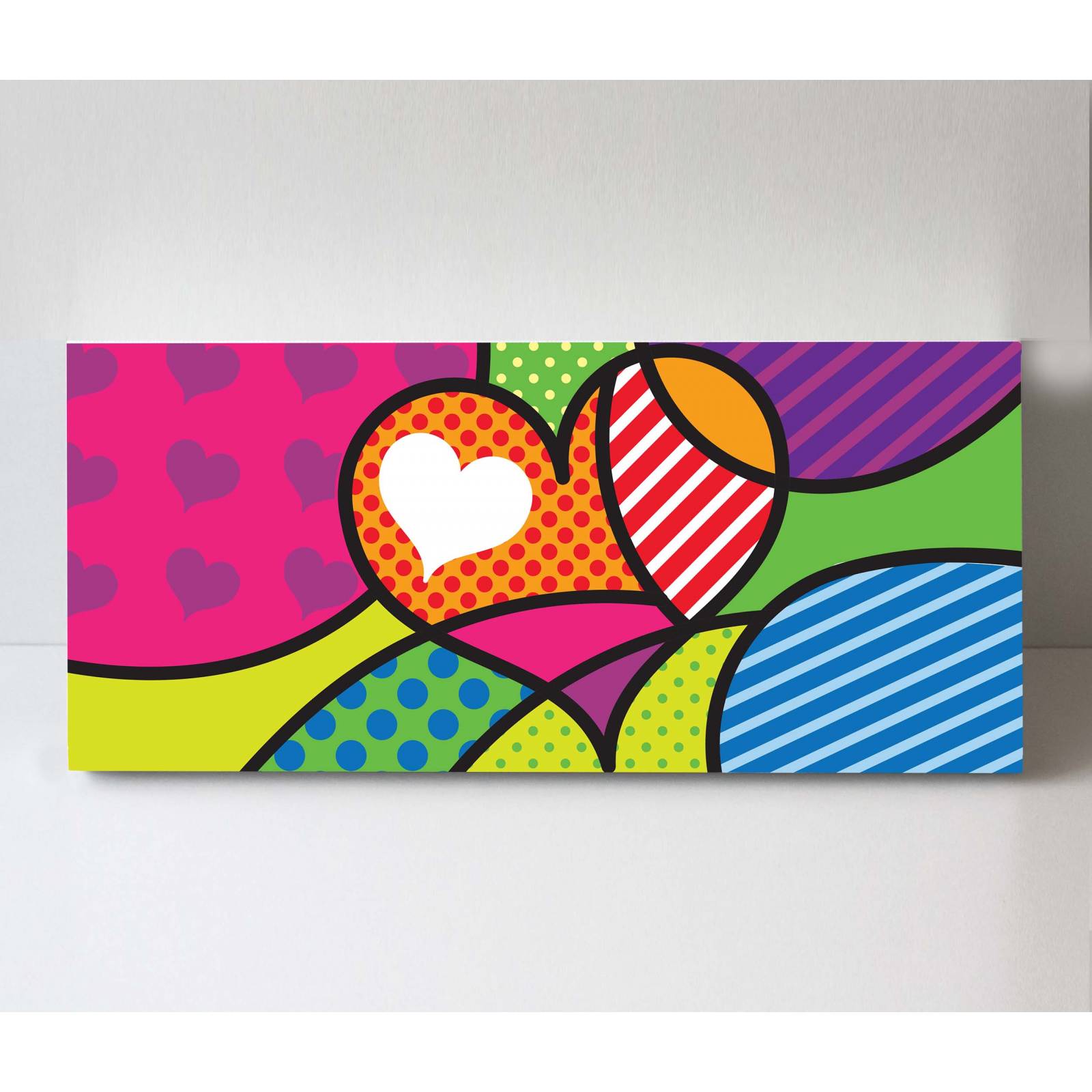 Cuadro Decorativo Canvas Corazón Arte Pop 90x30
