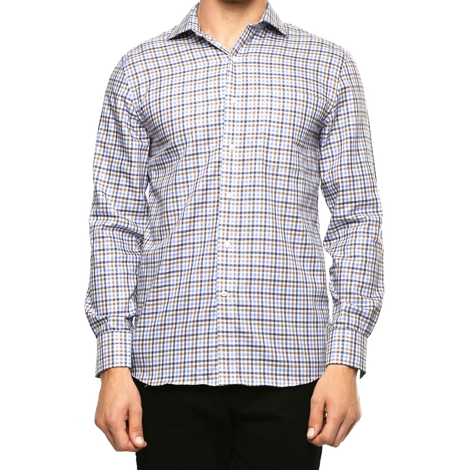 Camisa a Cuadros Azul para Caballero