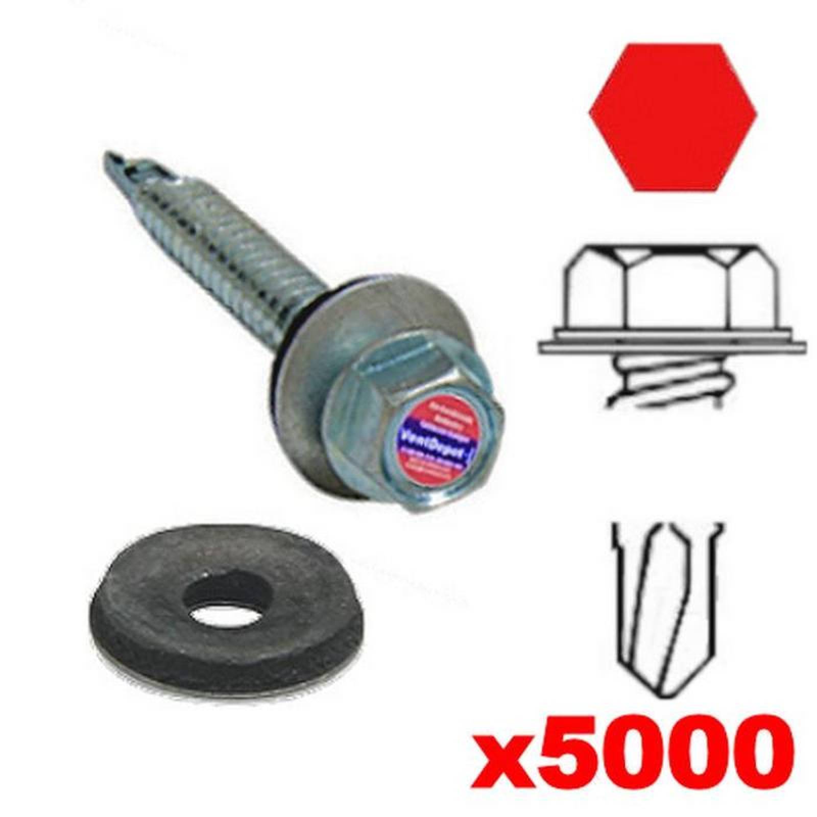 Pijas Autotaladrantes Hule Rondana MXVWR-041 5000Pzas 12 5,5mm Diámetro ...
