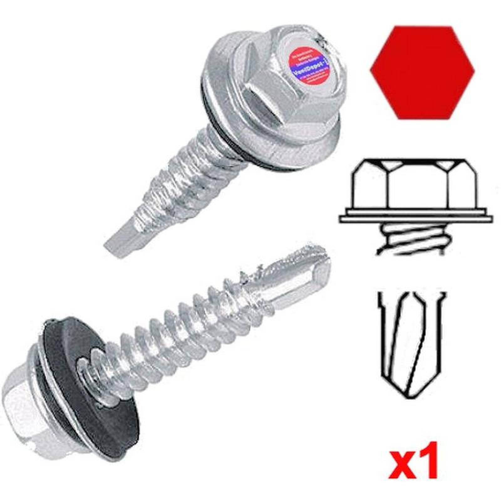 Pijas tipo Galvanizado con Rondana MXWSX-007 1Pza 14 6,3mm Diámetro ...