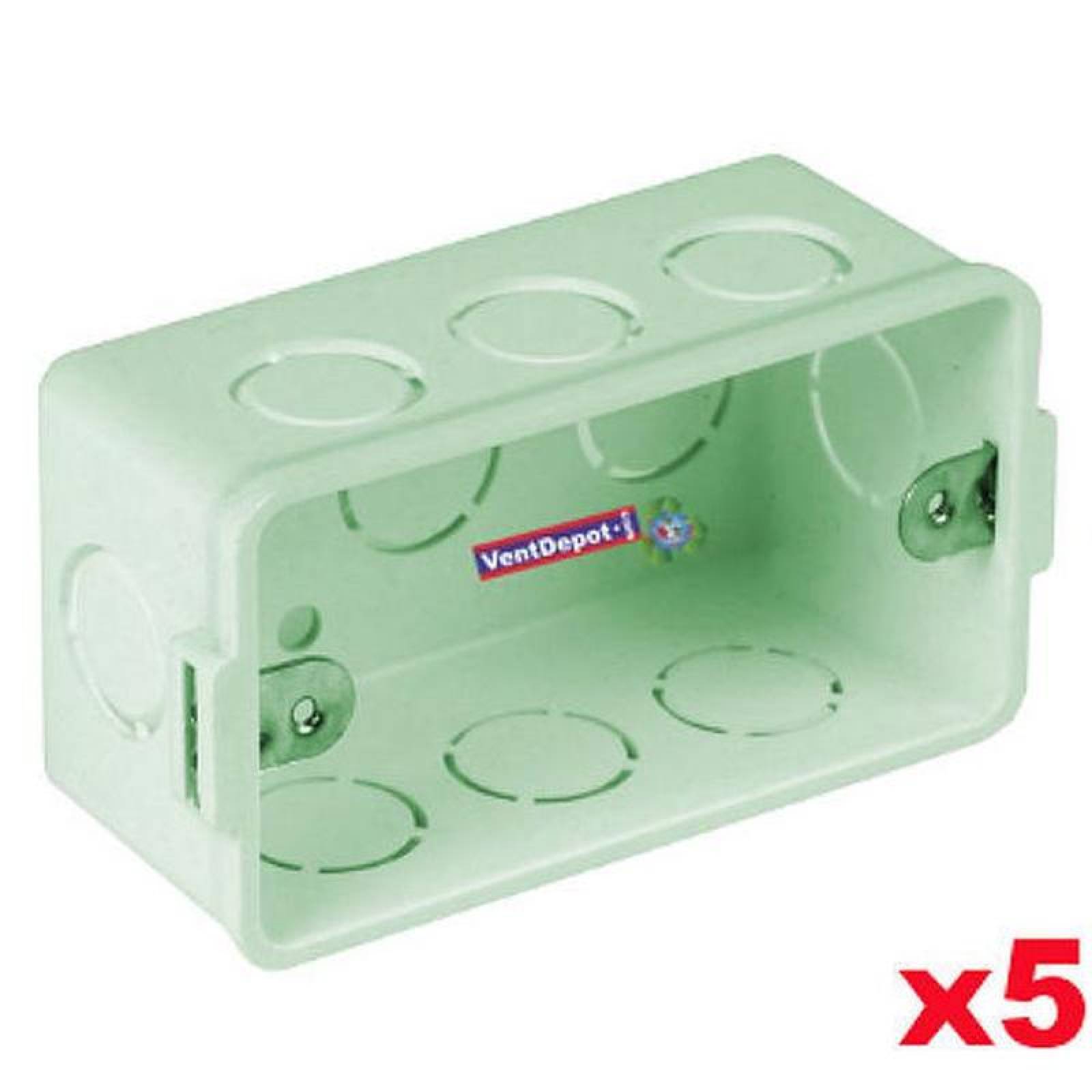 Chalupa de Conexiones de PVC MXEBG-002-9 5 Pzas Caja Rectangular de PVC ...