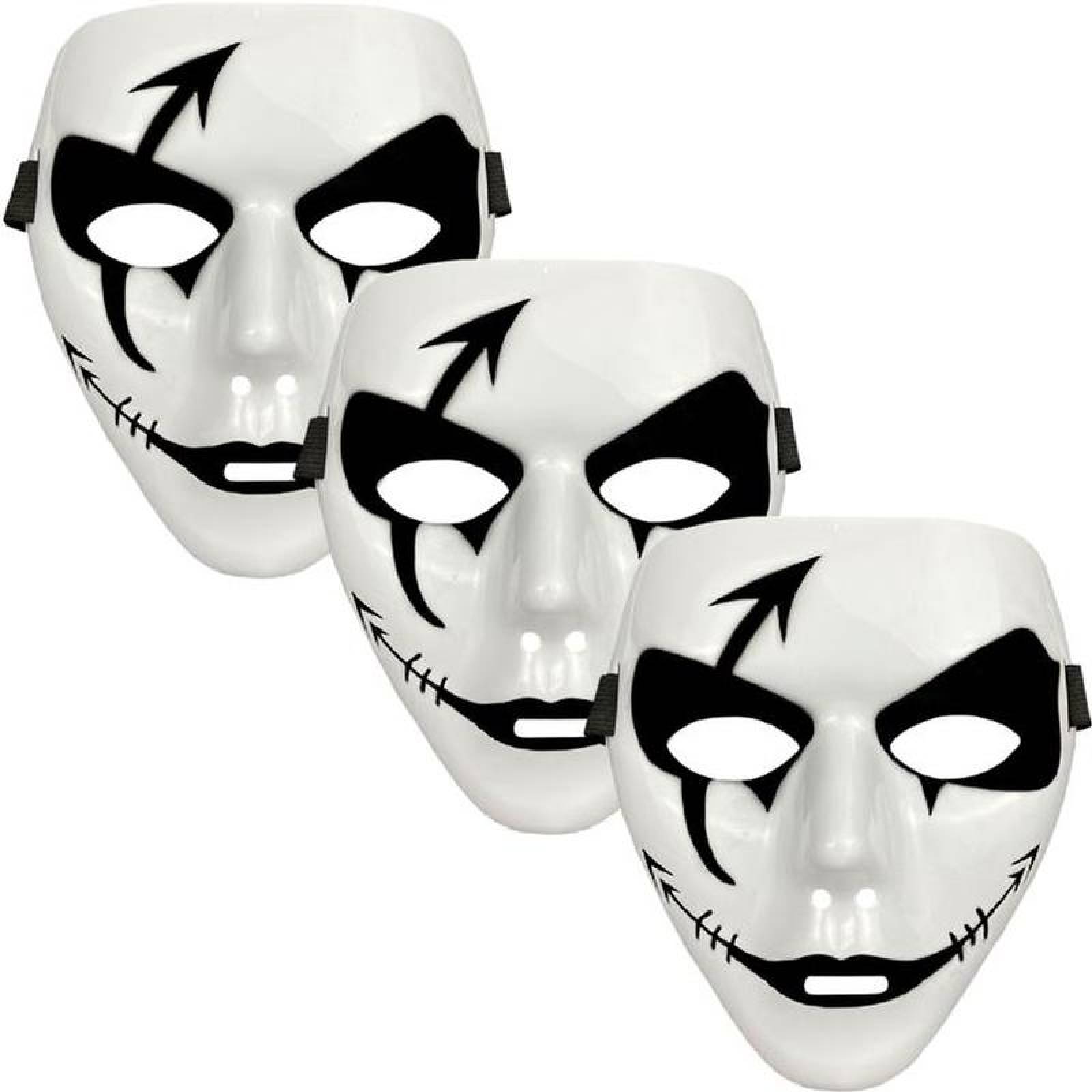 Máscara Horror Freak MXFRC-003-4 3 pzas, 18x16x4 cm Plástico PVC Blanco ...