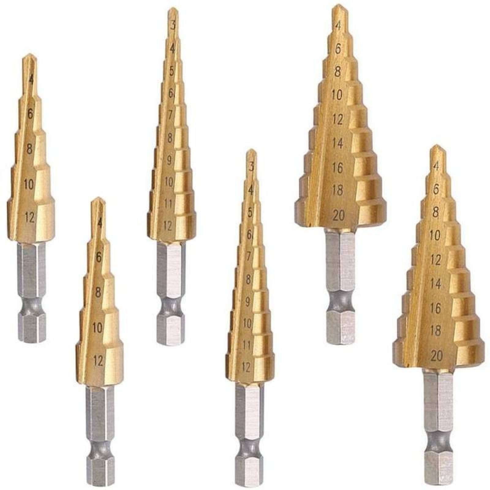 Broca Escalonada de Alta Velocidad MXTGO-002-2 6 Pzas 2 x 3-12mm 2 x 4 ...