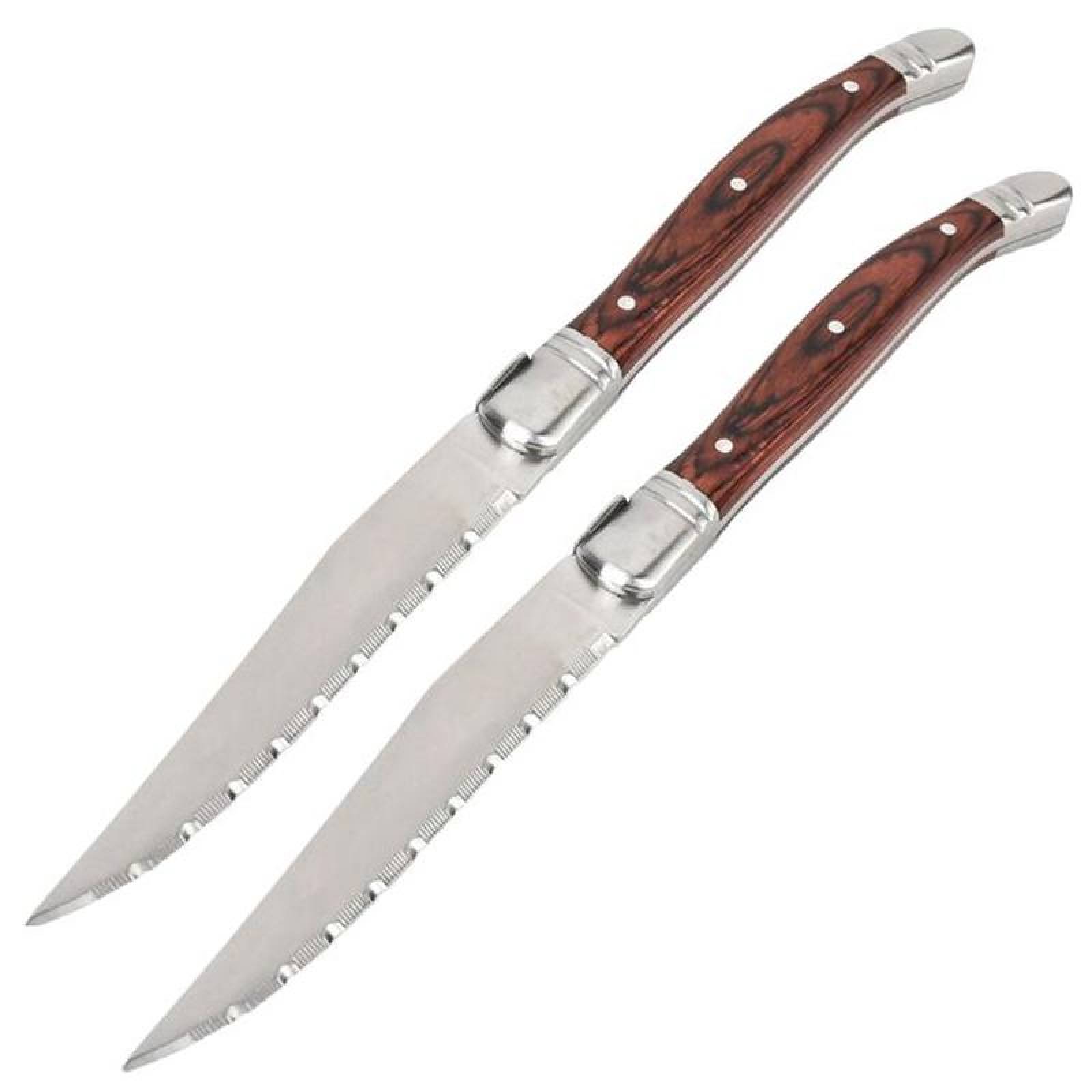 Cuchillos para Carne Laguiole MXLAG-002-2 2pzas 23 cm Acero Inoxidable ...