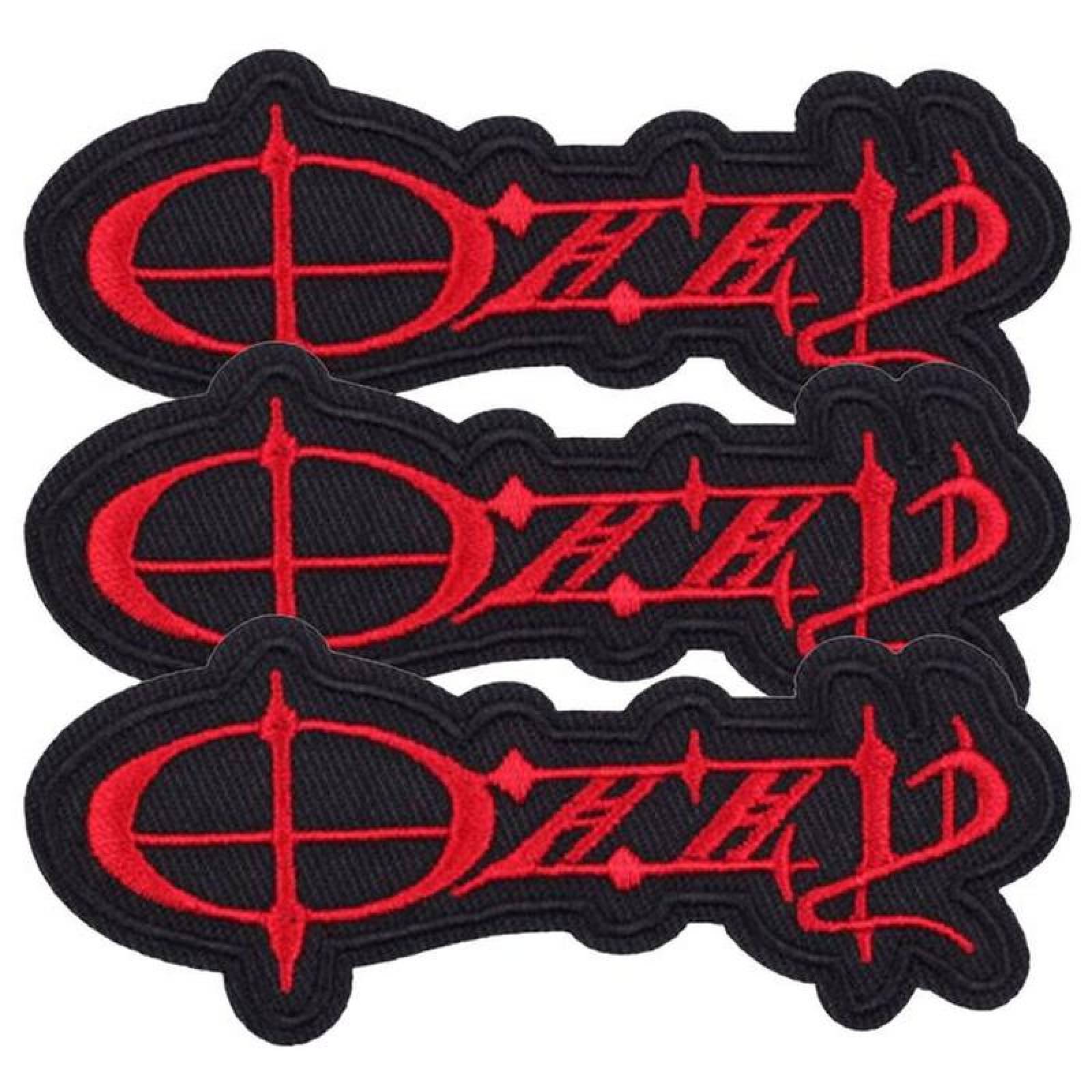 Parche de Rock MXMUC-003-2 3 Parches Ozzy 8,3x4,5cm NegroRojo Bordado ...