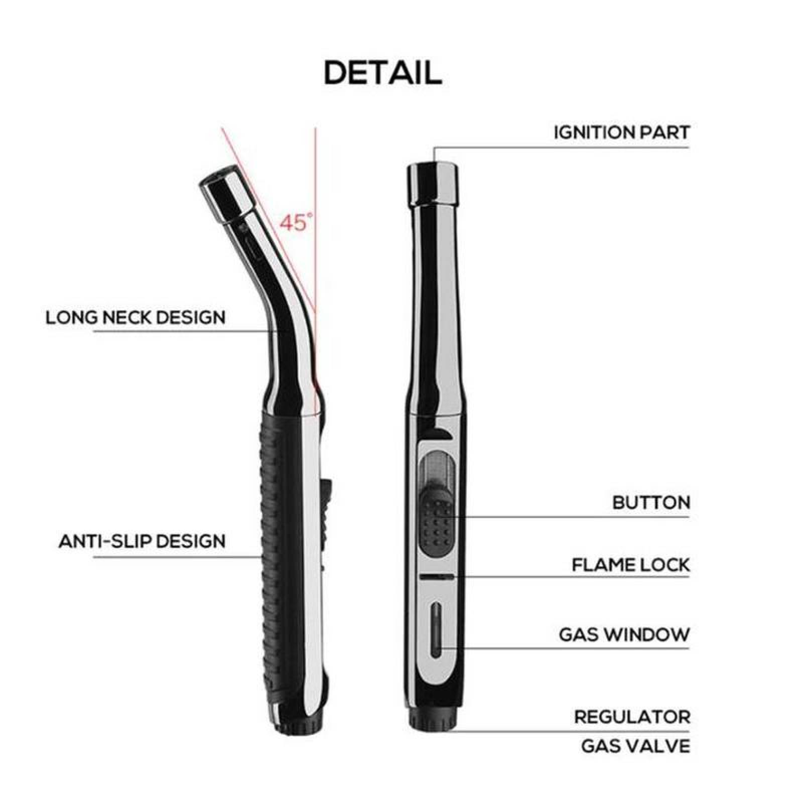 Mini Soplete de Gas Butano Estufa MXHEH-003-1 3 Pzs Plata Recargable ...