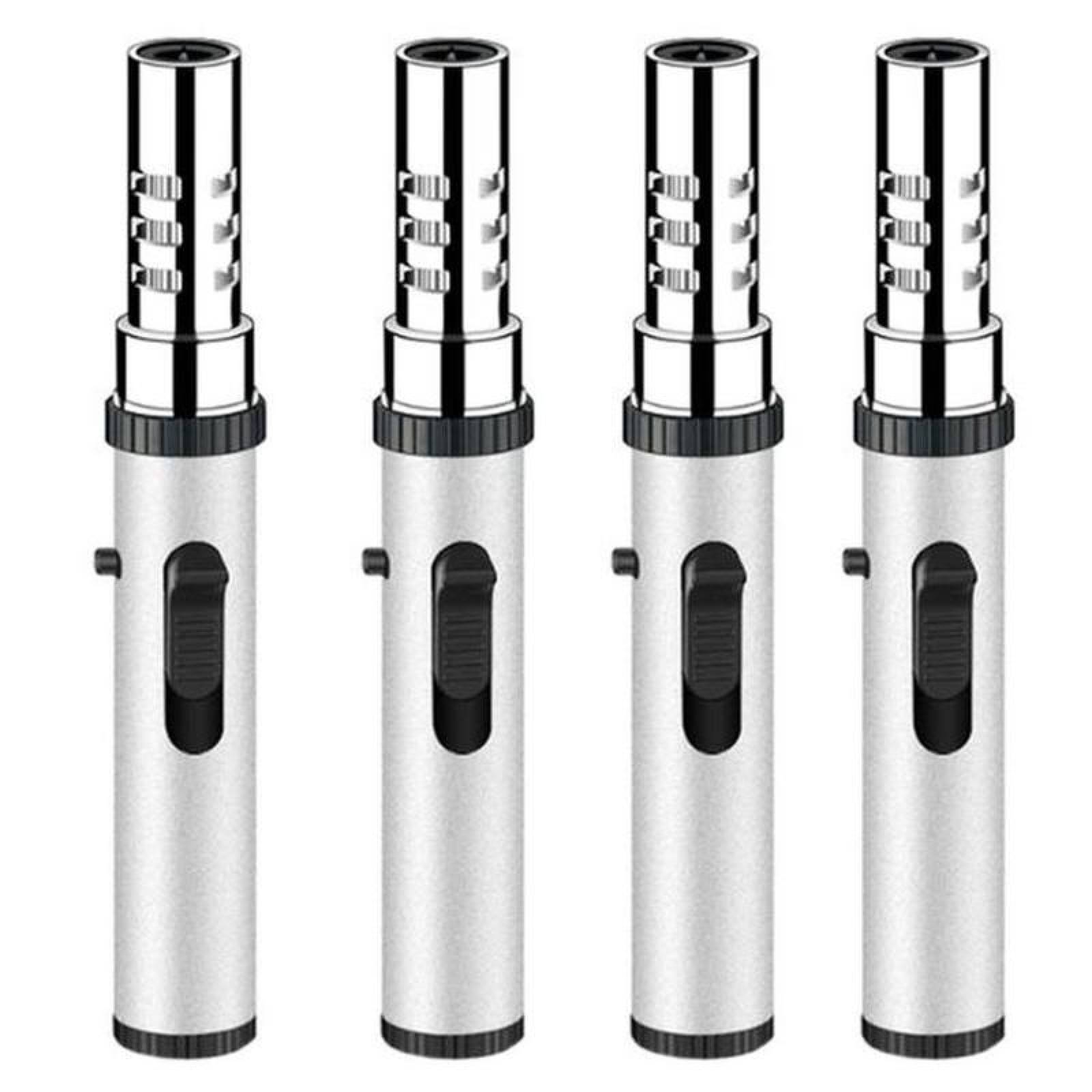 Mechero de Gas Butano Ligero MXJCF-004-5 4 Pzas Plata Recargable Metal ...