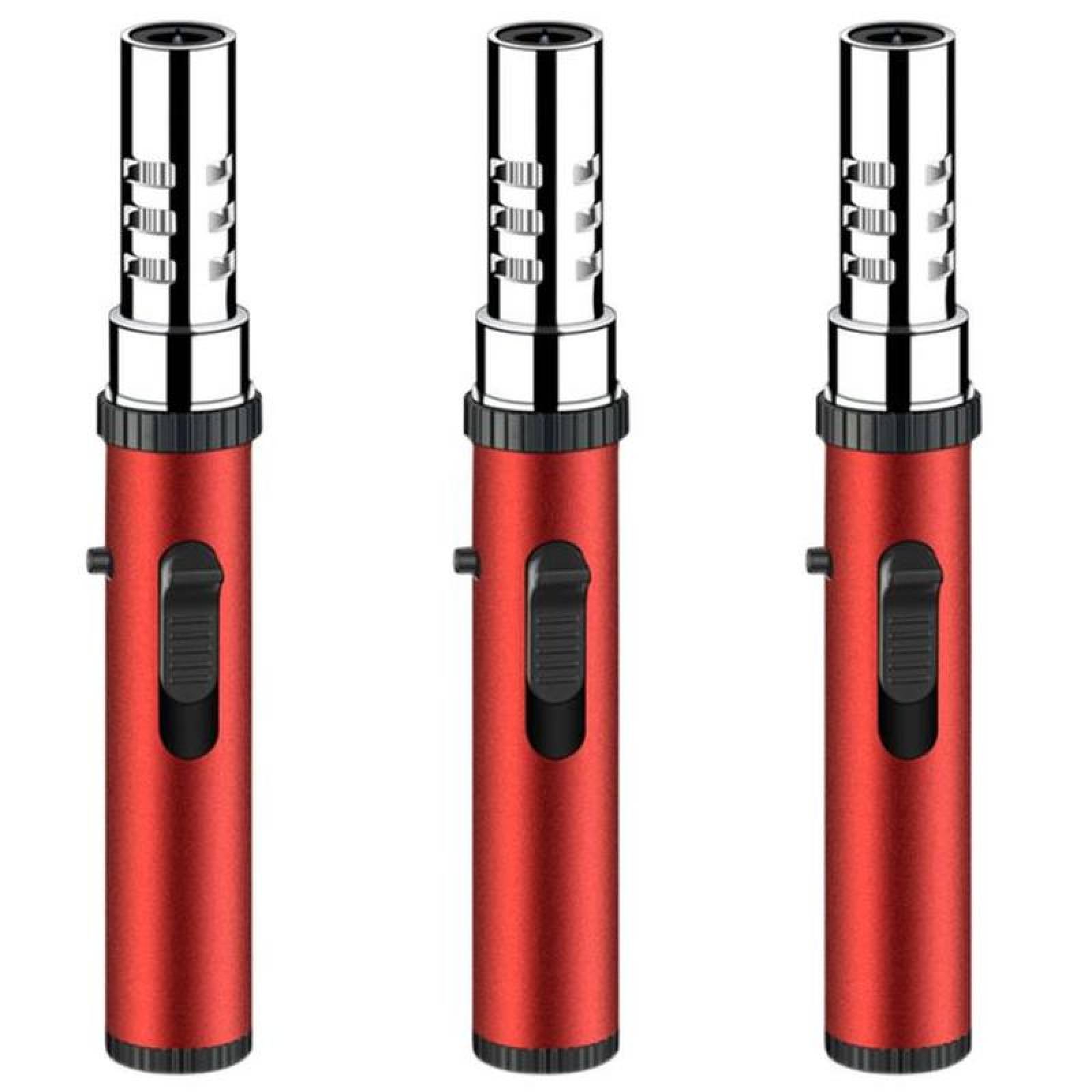 Flameador de Gas Butano MXURC-003-6 3 Pzas Rojo Recargable Metal Gas ...