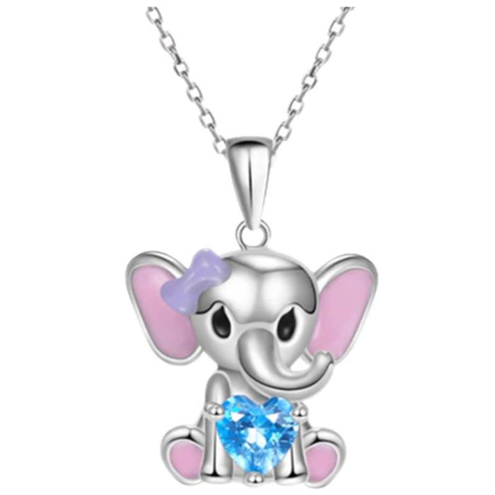 Cadena y dije de Elefante MXLEK-001-2 1 Pza Collar ElefanteCorazón ...