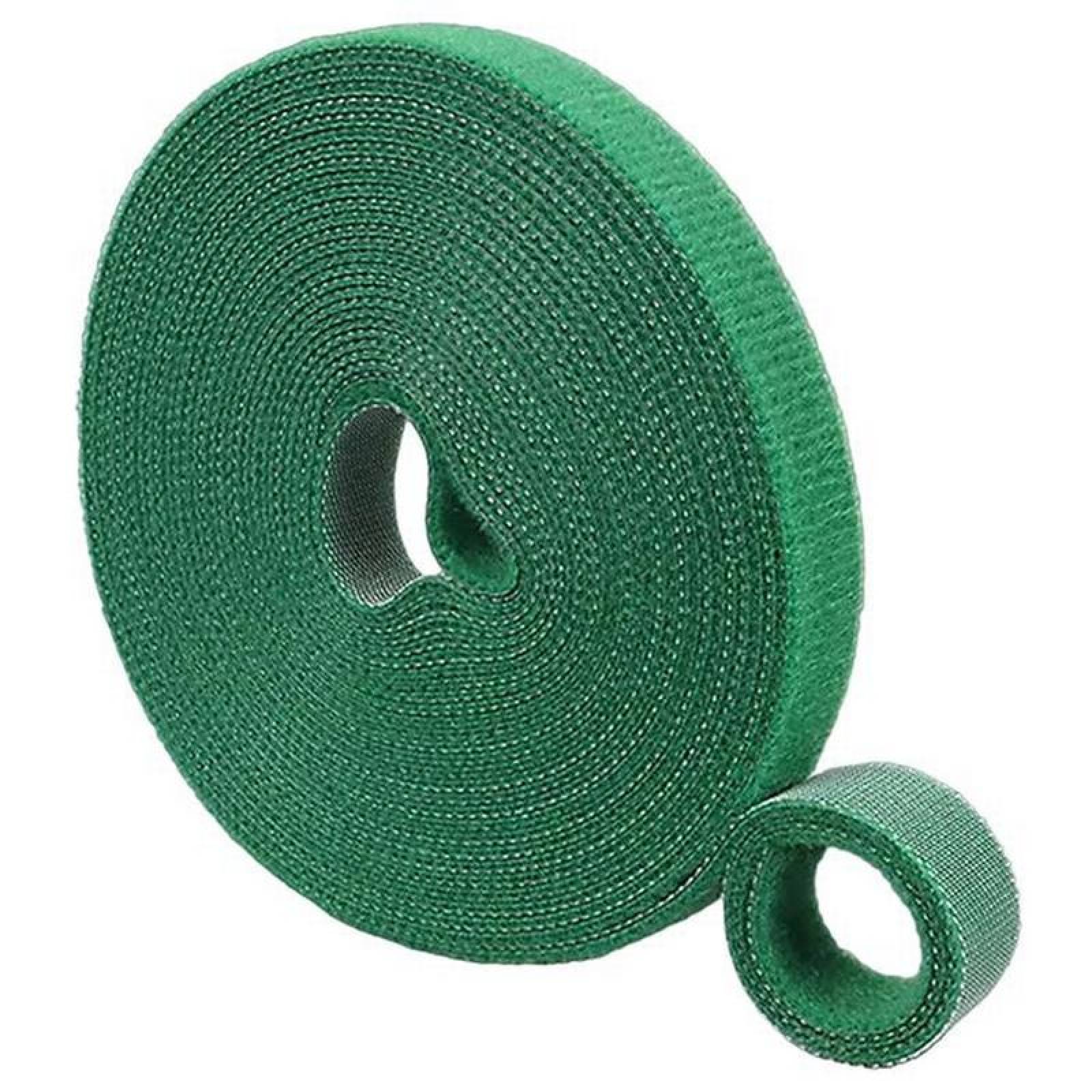 Fijador de Conexiones MXGHL-001-2 1 pza 5m 12mm Verde Rollo Velcro Doble Cara Hook Loop ...