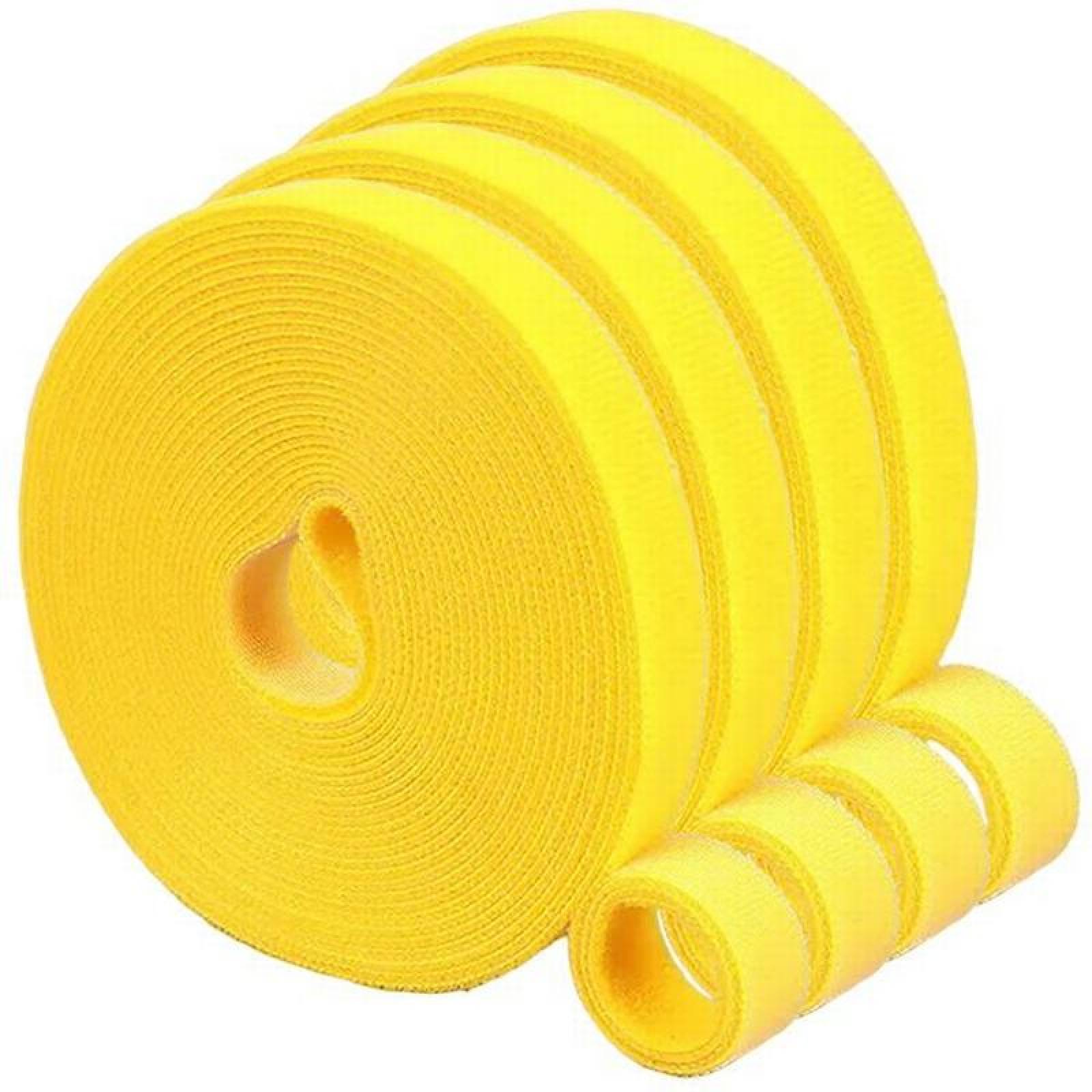 Fijador Gancho y Bucle Doble Cara MXYHL-004-4 4 pzas 5m 12mm Amarillo ...