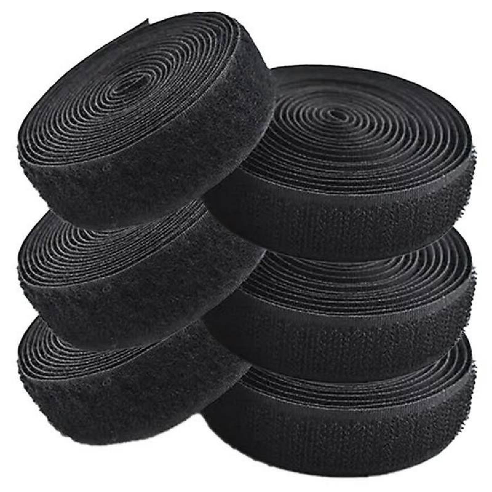 Tira de Ganchos y Bucles MXHLF-003-5 3 pzas 20mm 5m Negro Rollo Velcro ...