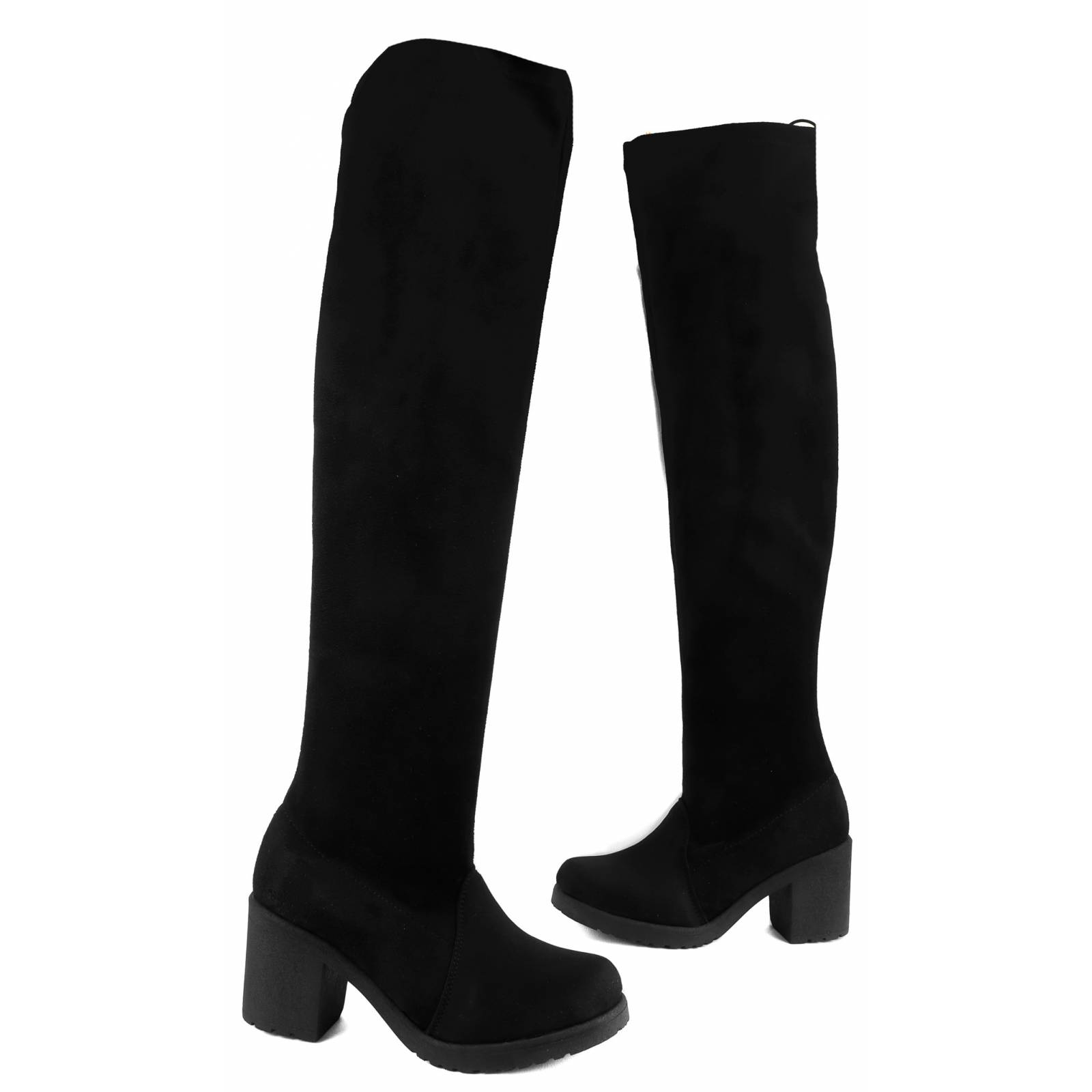 Botas Maxibota Extra Largas Tacon Suave Stretch 6000-N Negro