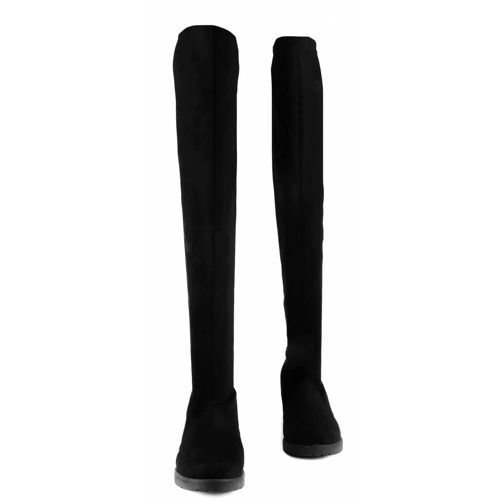 Botas Maxibota Extra Largas Tacon Suave Stretch 6000-N Negro