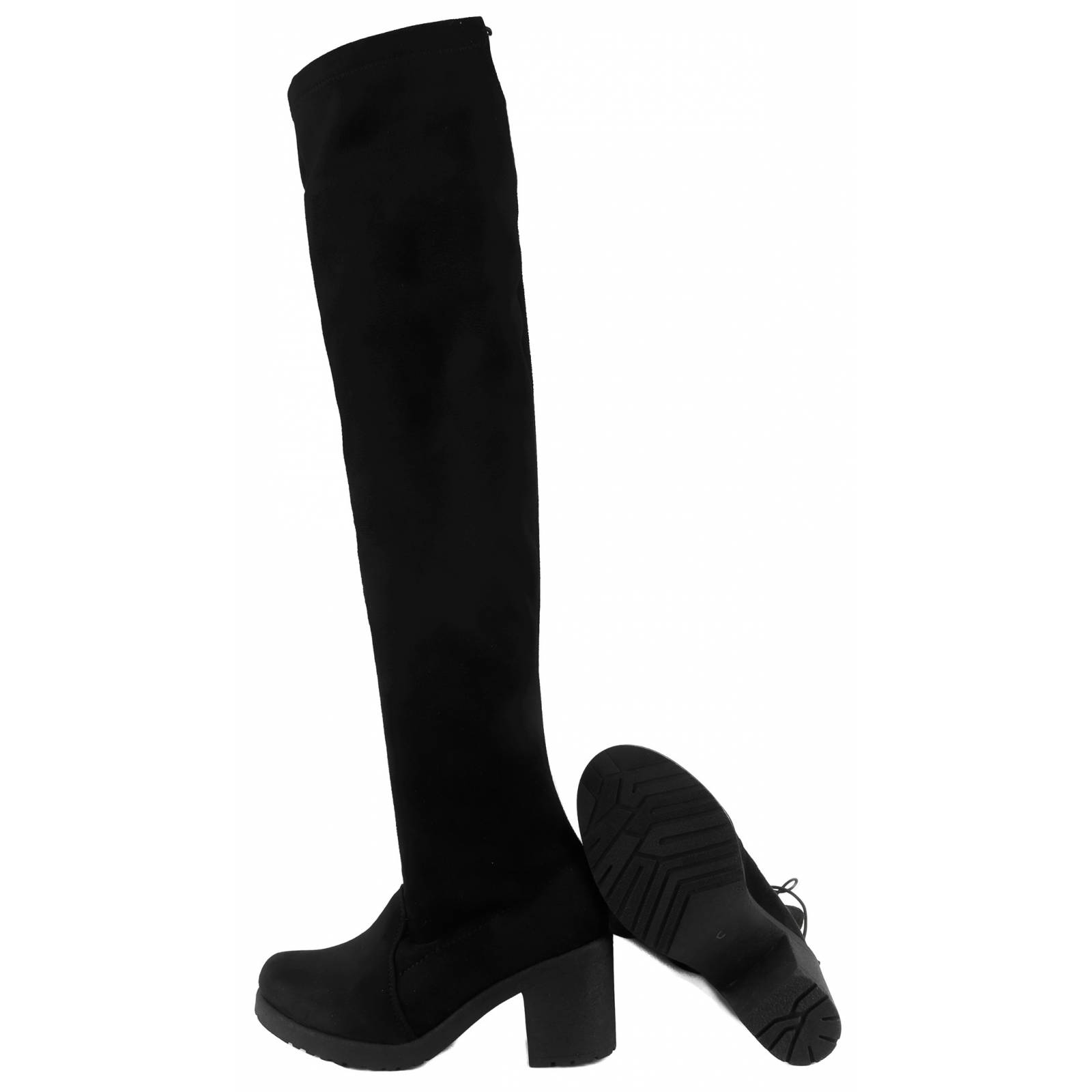 Botas Maxibota Extra Largas Tacon Suave Stretch 6000-N Negro
