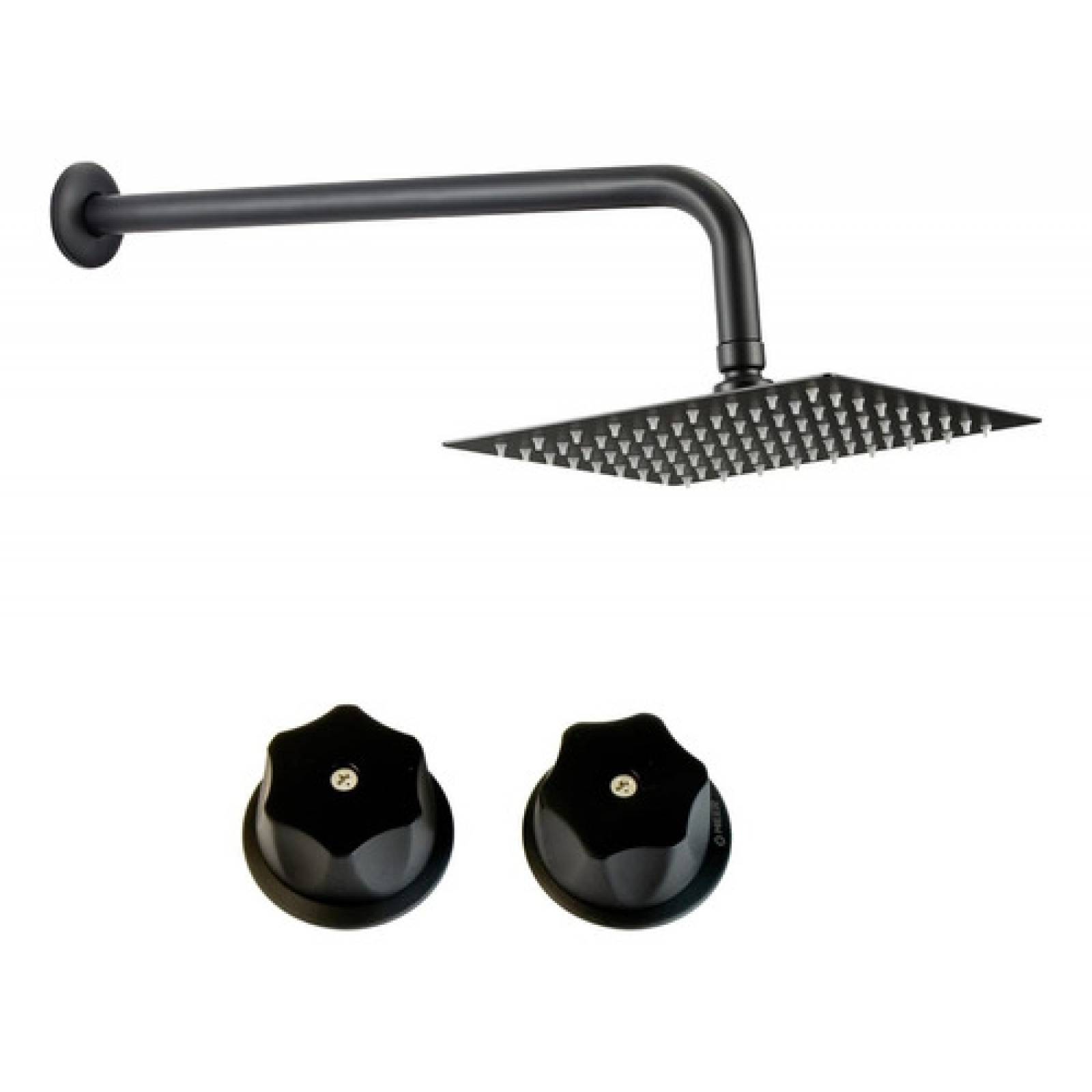 CNX Kit de Regadera Cuadrada Multiposición con Manerales Negro Mate
