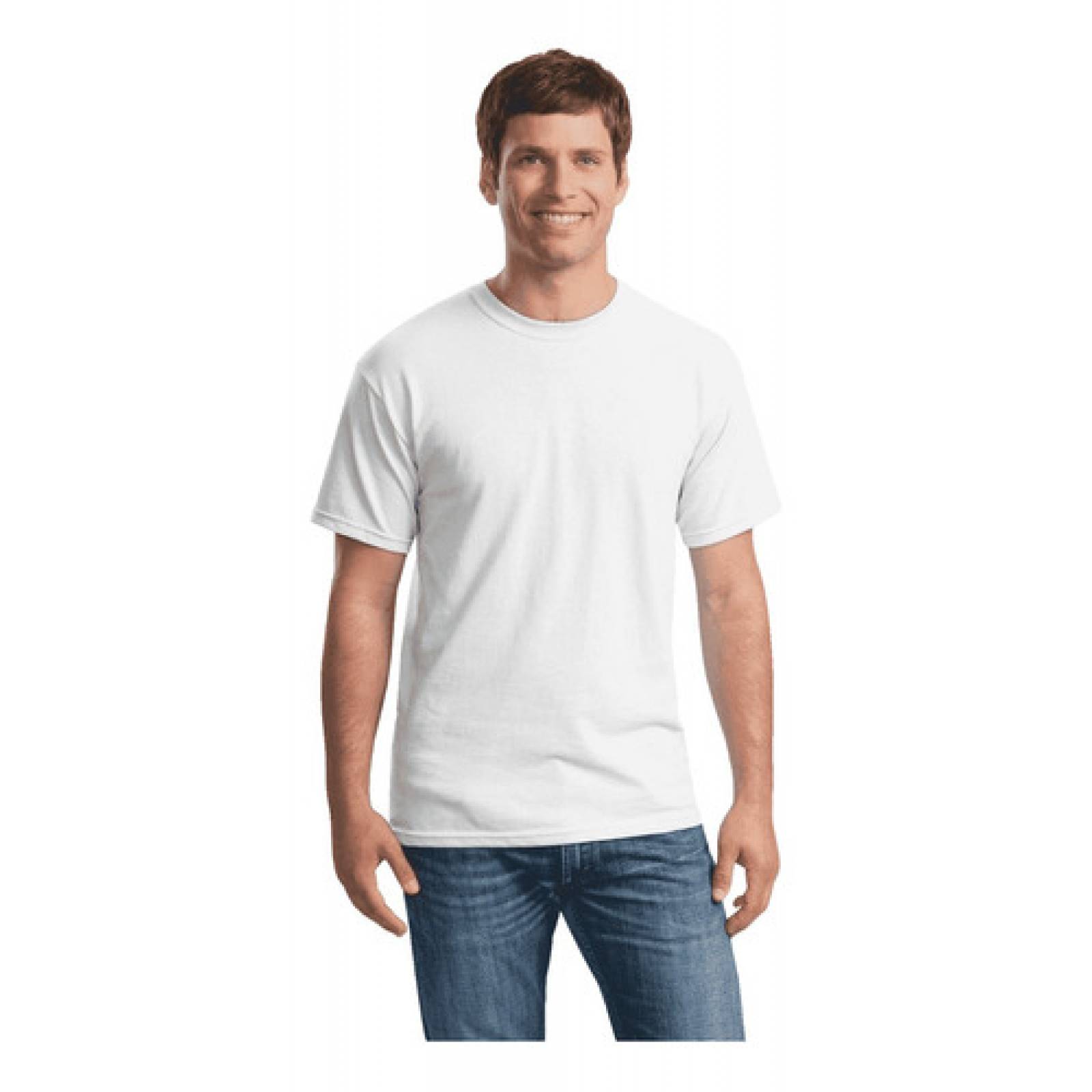 Playera Gildan Caballero Cuello Redondo Mod 5000 Algodón color Blanco ...