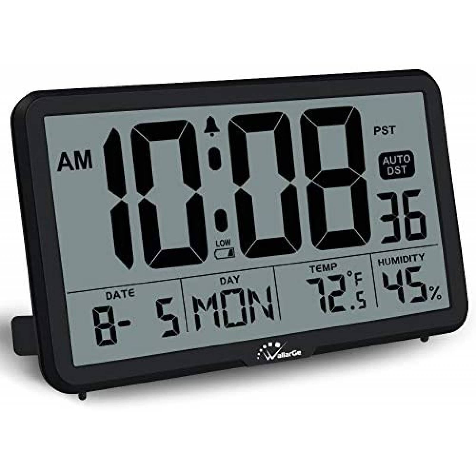 Reloj de Pared WallarGe Digital de Baterías -Negro