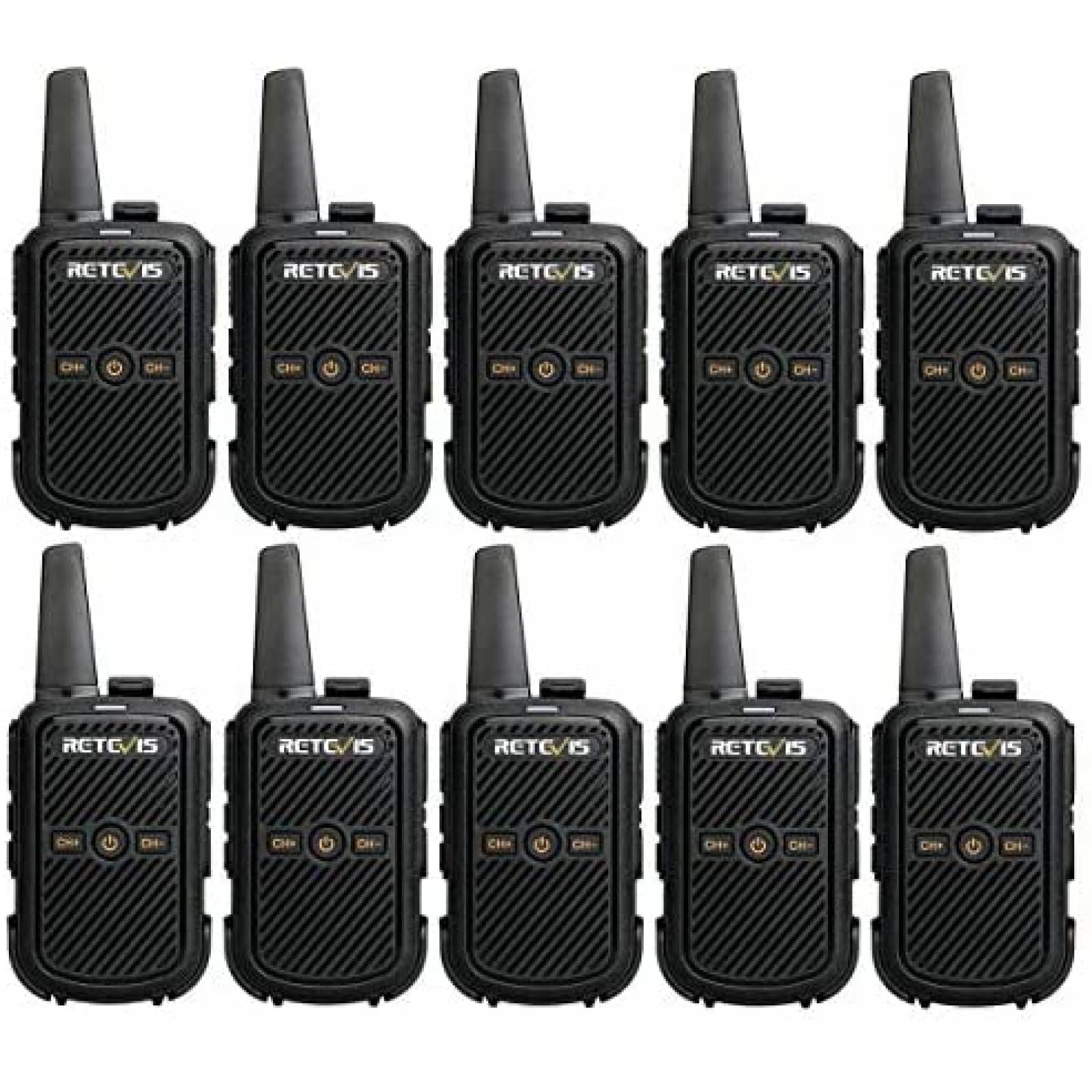 Walkie Talkies Retevis RT15 10 Pzs Recargables USB -Negro