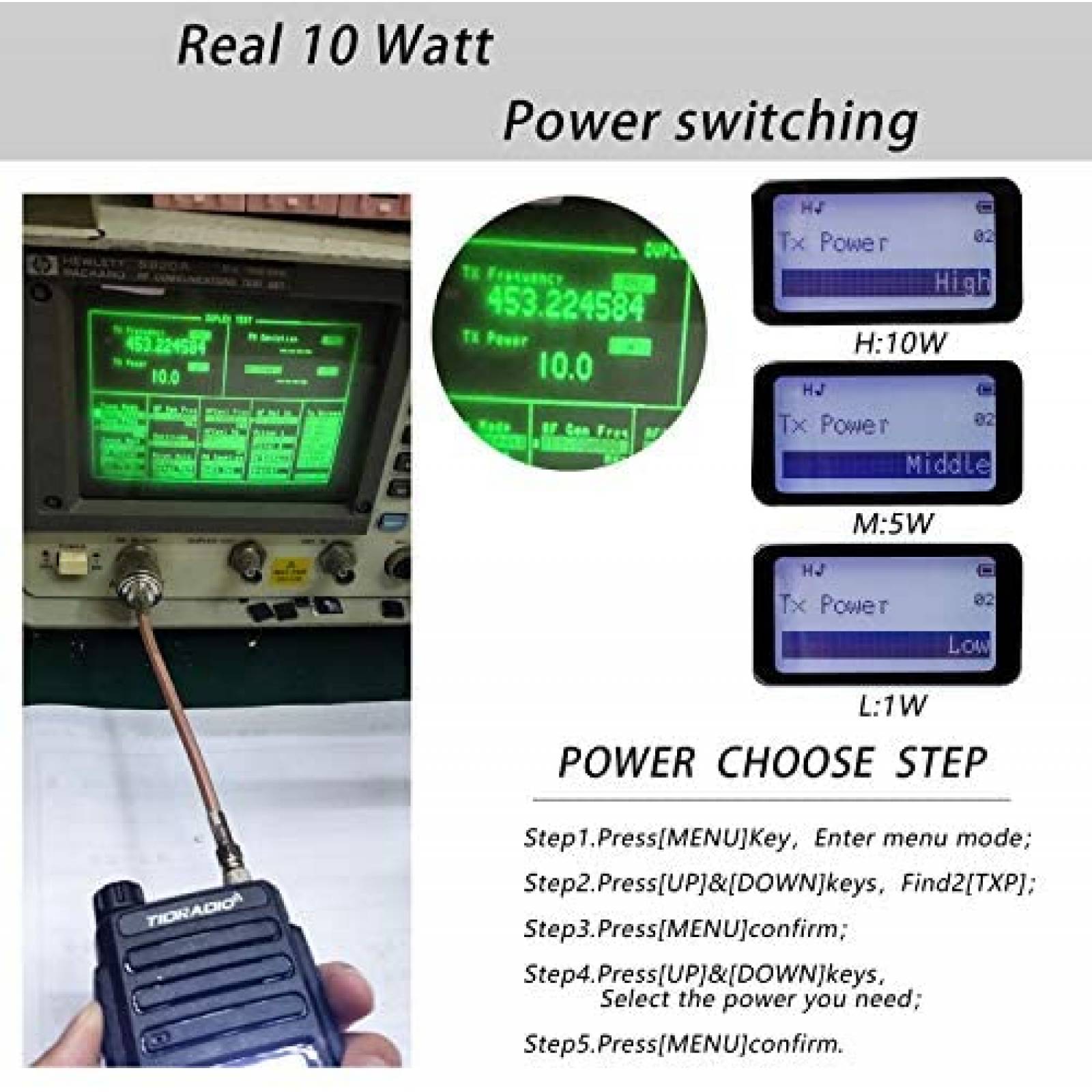 Radios Bidireccionales TIDRADIO TD-H6 10W Recargables -Negro