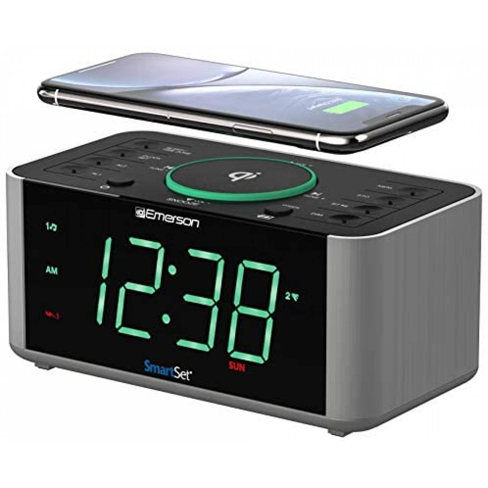 Reloj de Alarma Emerson Radio Bluetooth Cargador de Celular